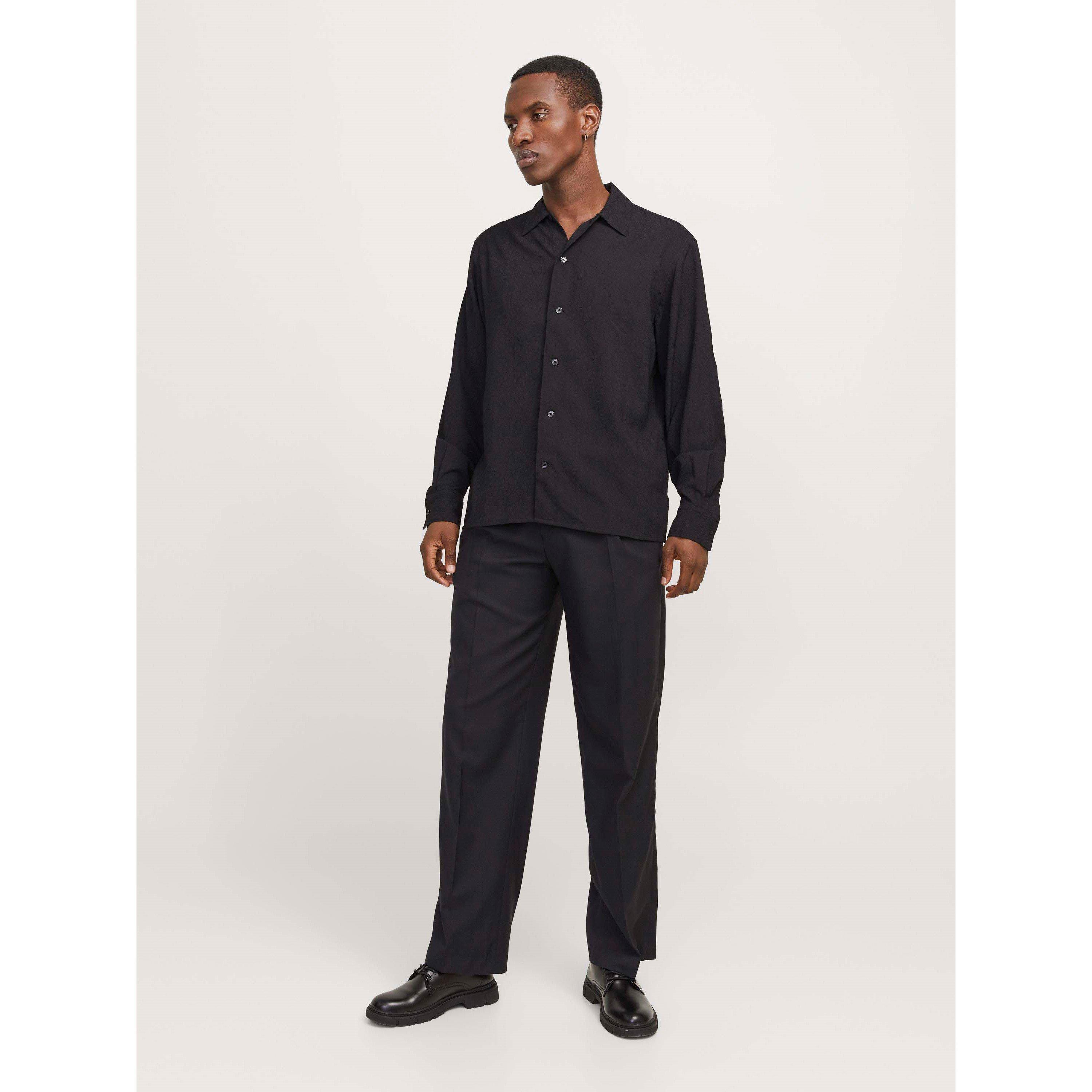 Jack and Jones Men's Jacquard Long Sleeve Plain Shirt | USC