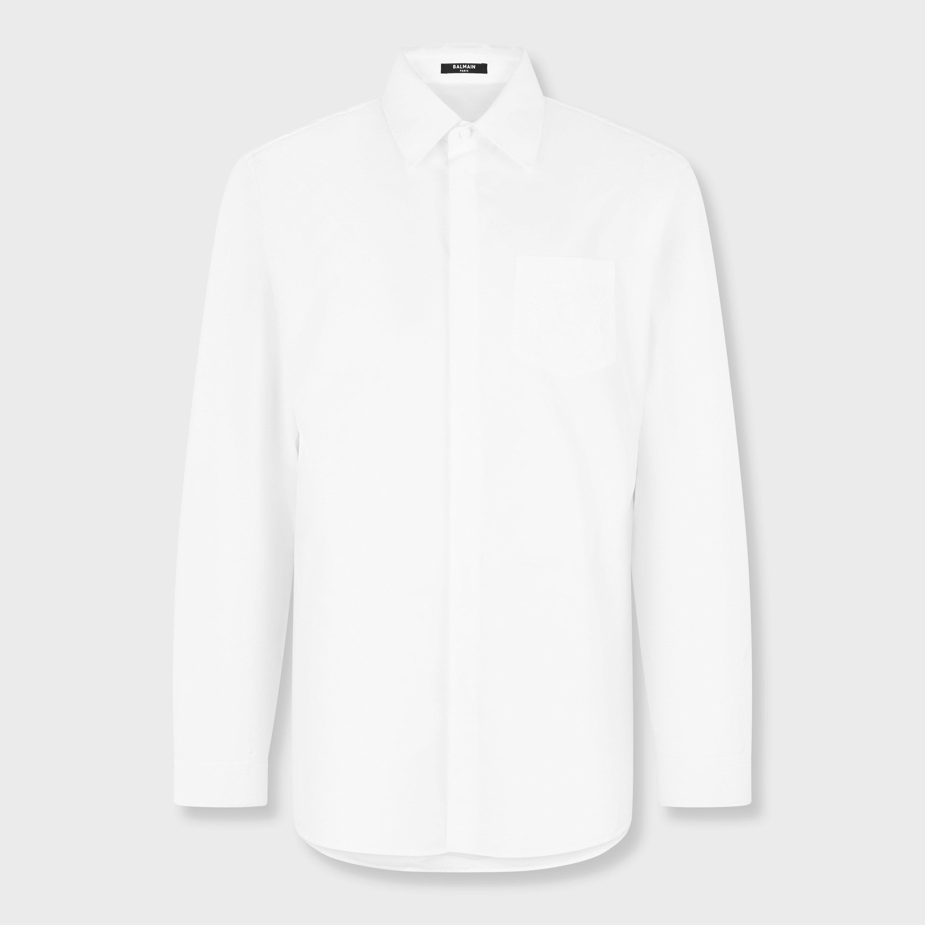 Balmain Men's Emblam Long Sleeve Plain Shirt | Flannels