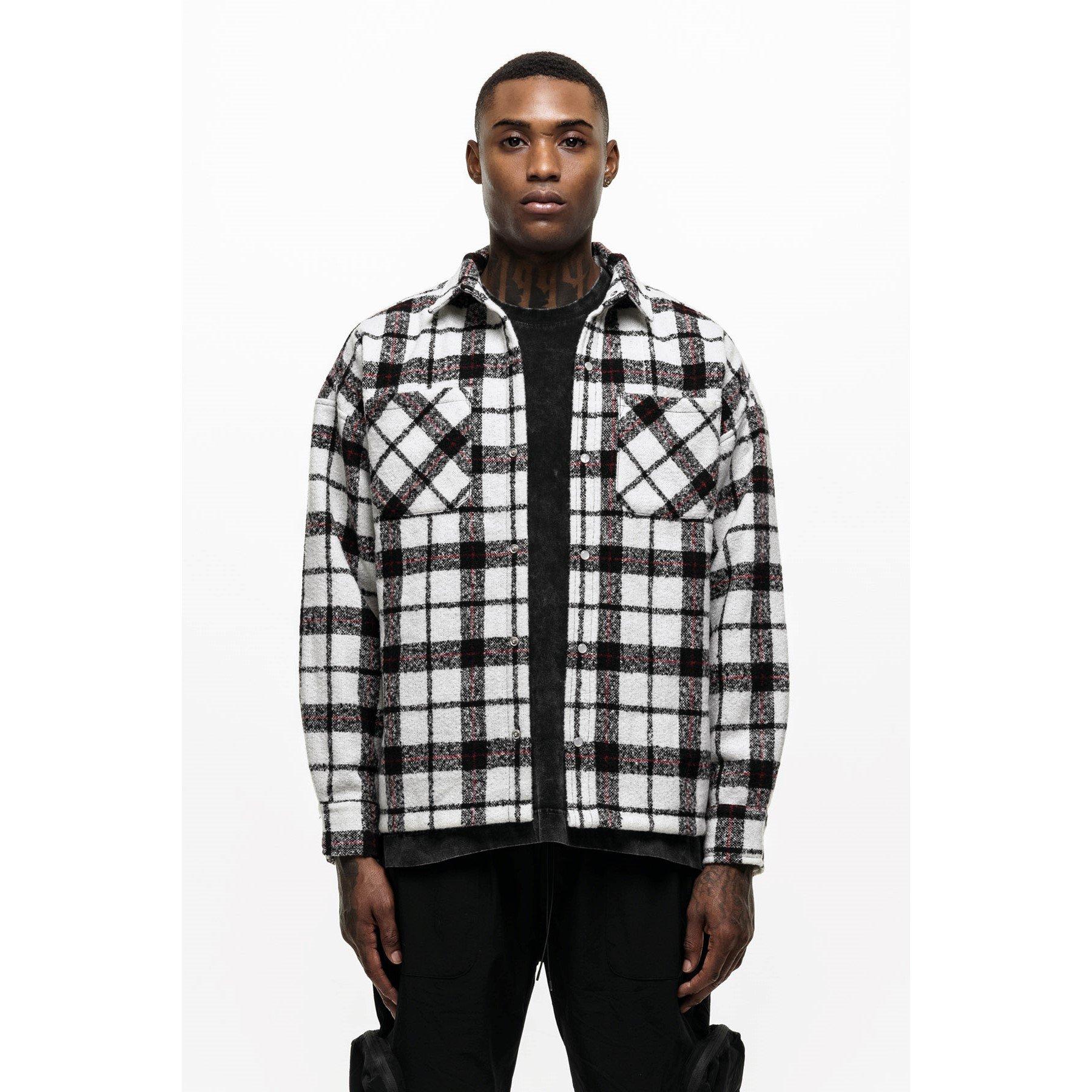 Good For Nothing | Ombre Check Heavy Overshirt | Patterned Shirt - Long ...