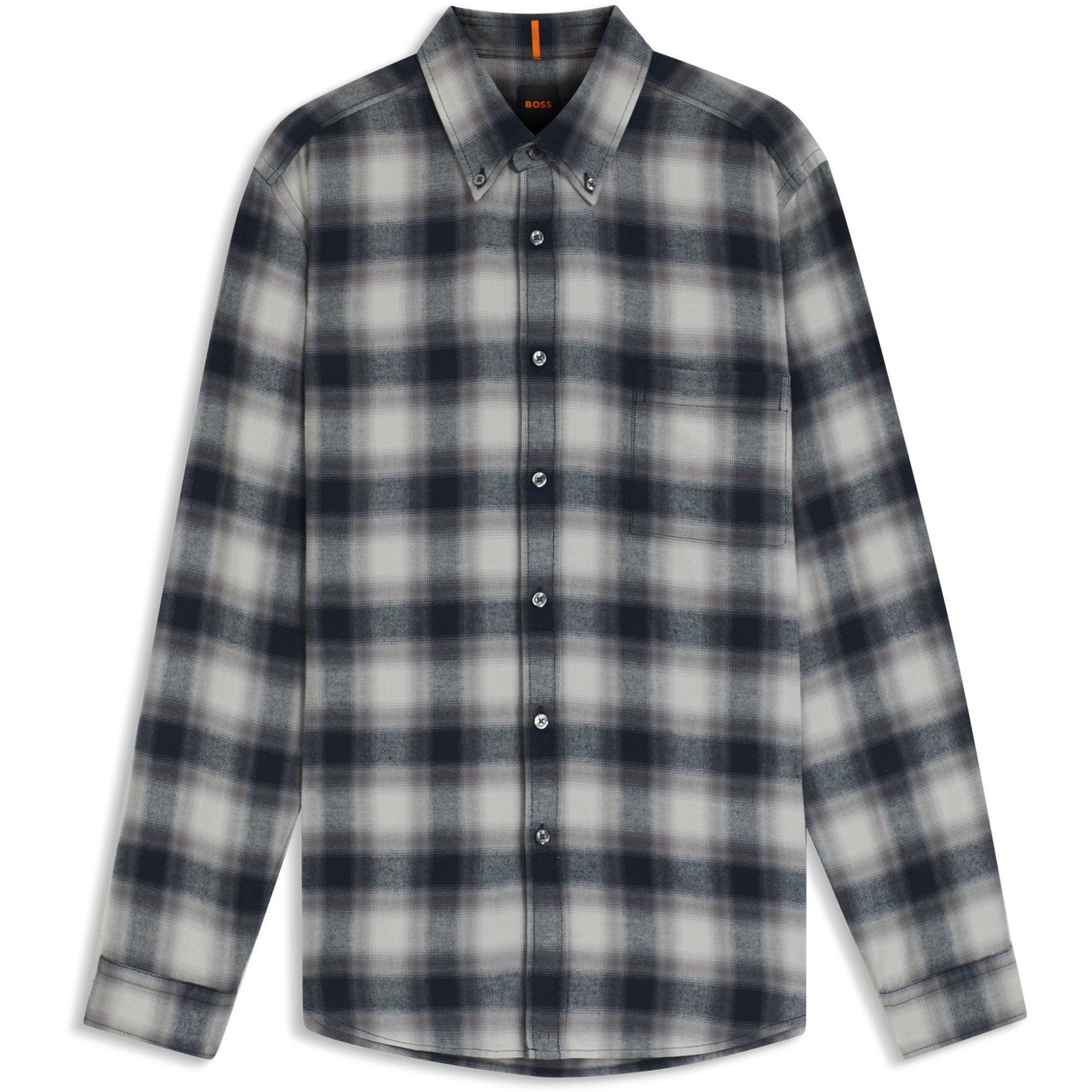 Boss | Men's Rickert M Check Long Sleeve Button Down Shirt | Patterned ...