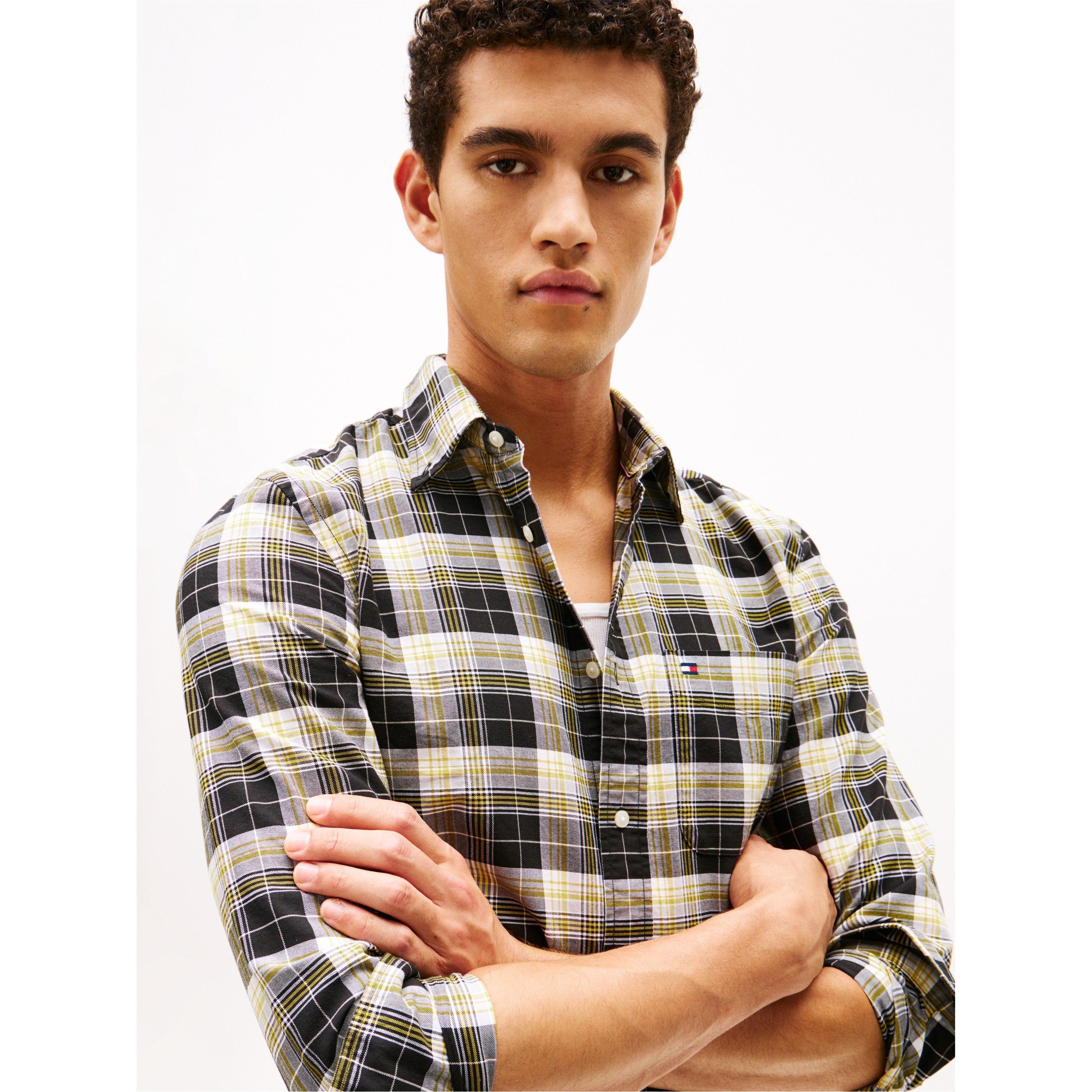 Tommy Hilfiger | Men's Check Oxford Long Sleeve Patterned Shirt ...