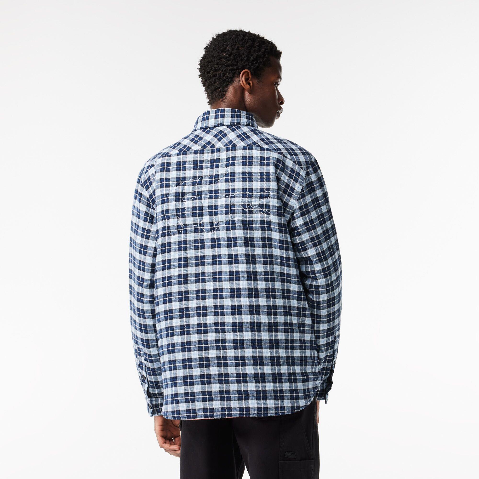 Lacoste | Men's Checked Quilted Overshirt Long-Sleeve Patterned Shirt ...