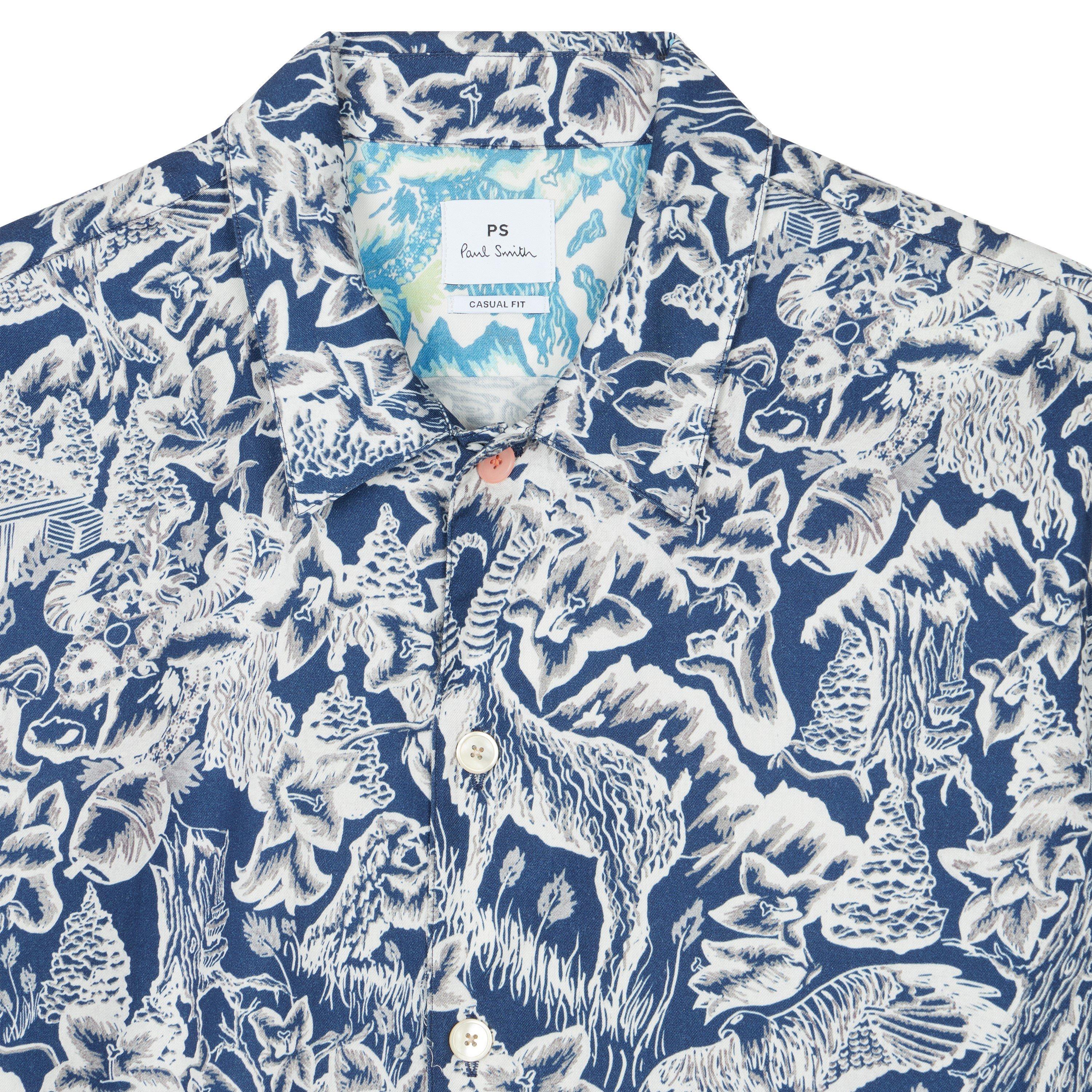 PS Paul Smith | Men's Short-Sleeve Patterned Shirt | Patterned Shirt ...