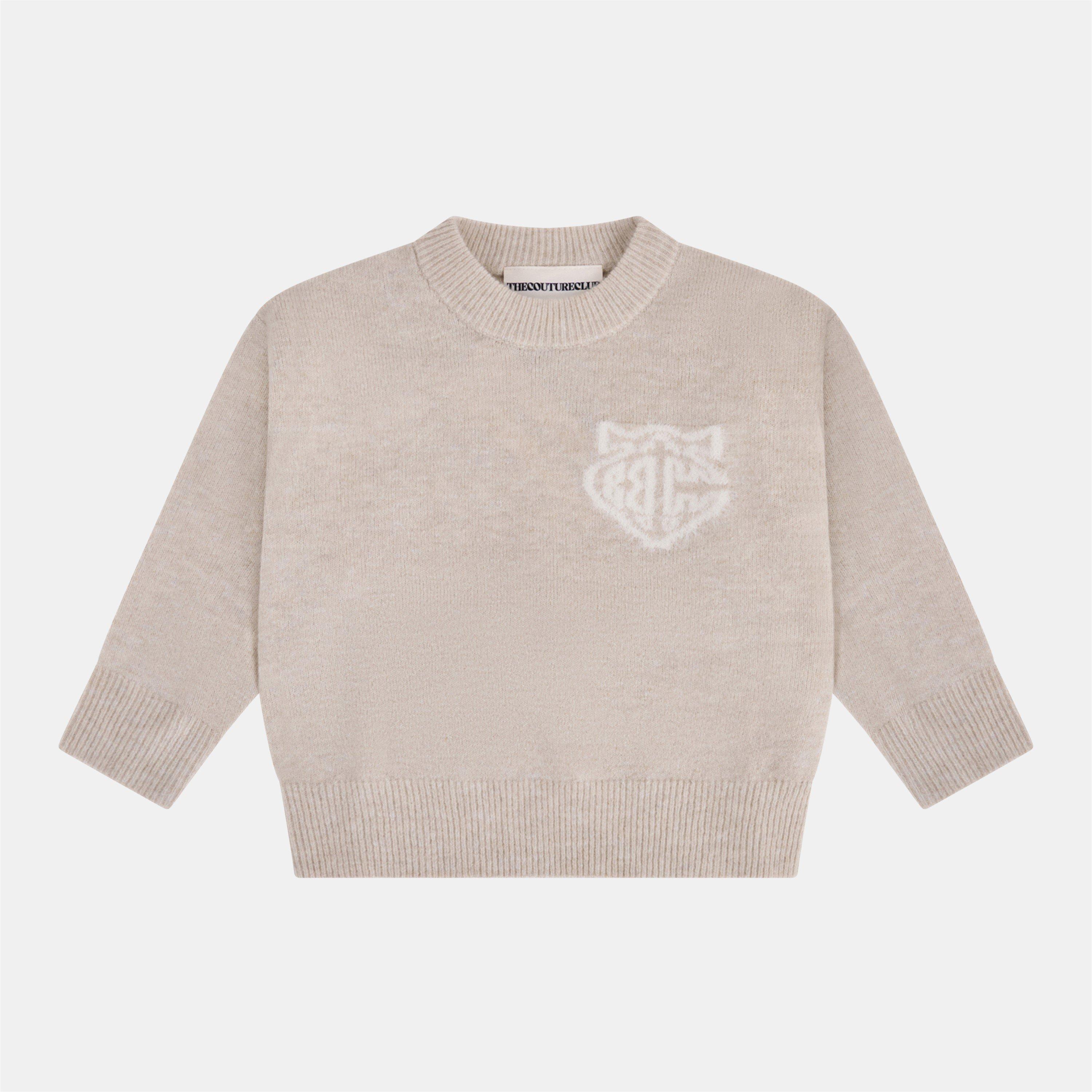 The Couture Club Juniors Monogram Fluffy Knit Crew | Flannels