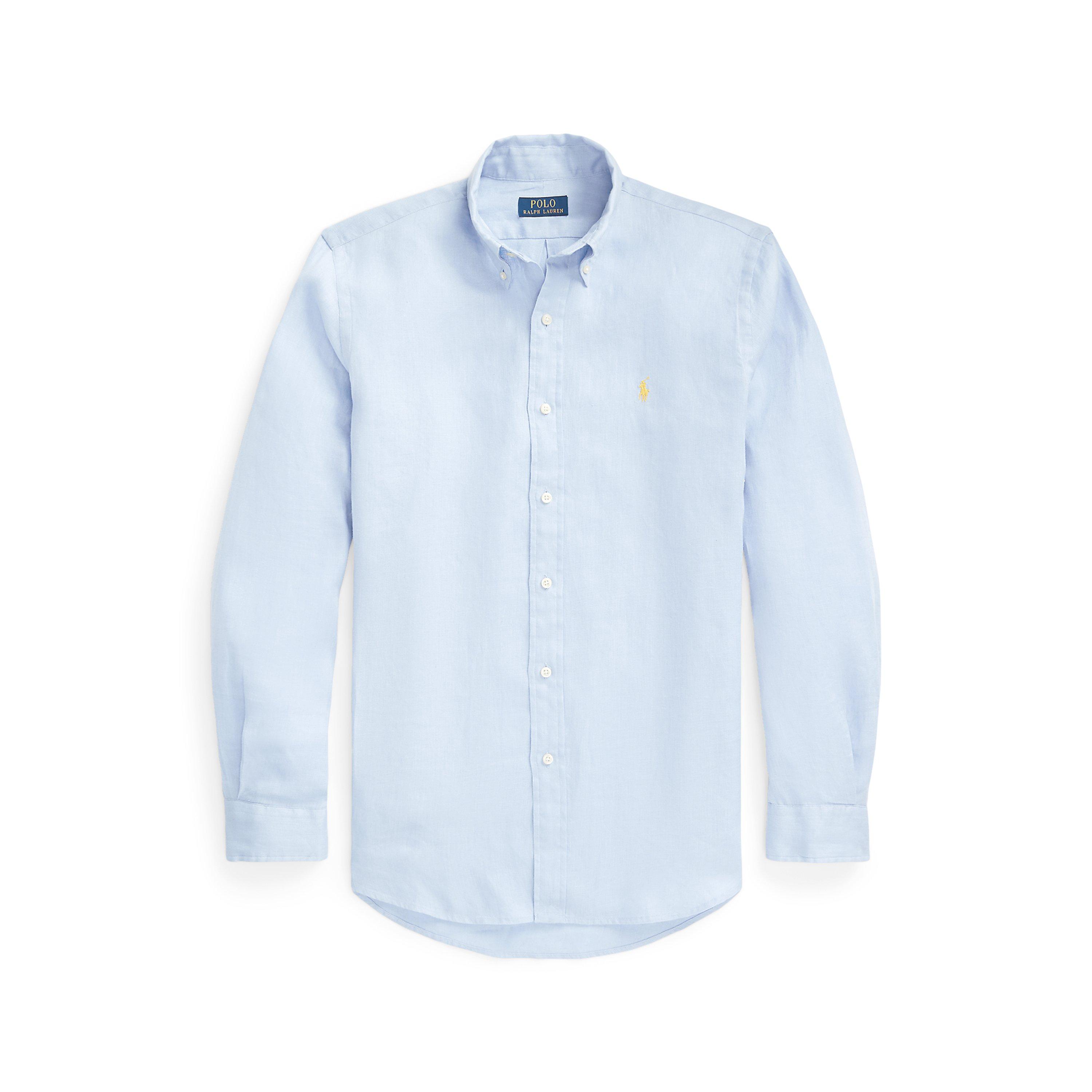 Polo Ralph Lauren | Men's Linen Long Sleeve Tailored Fit Shirt | Plain ...