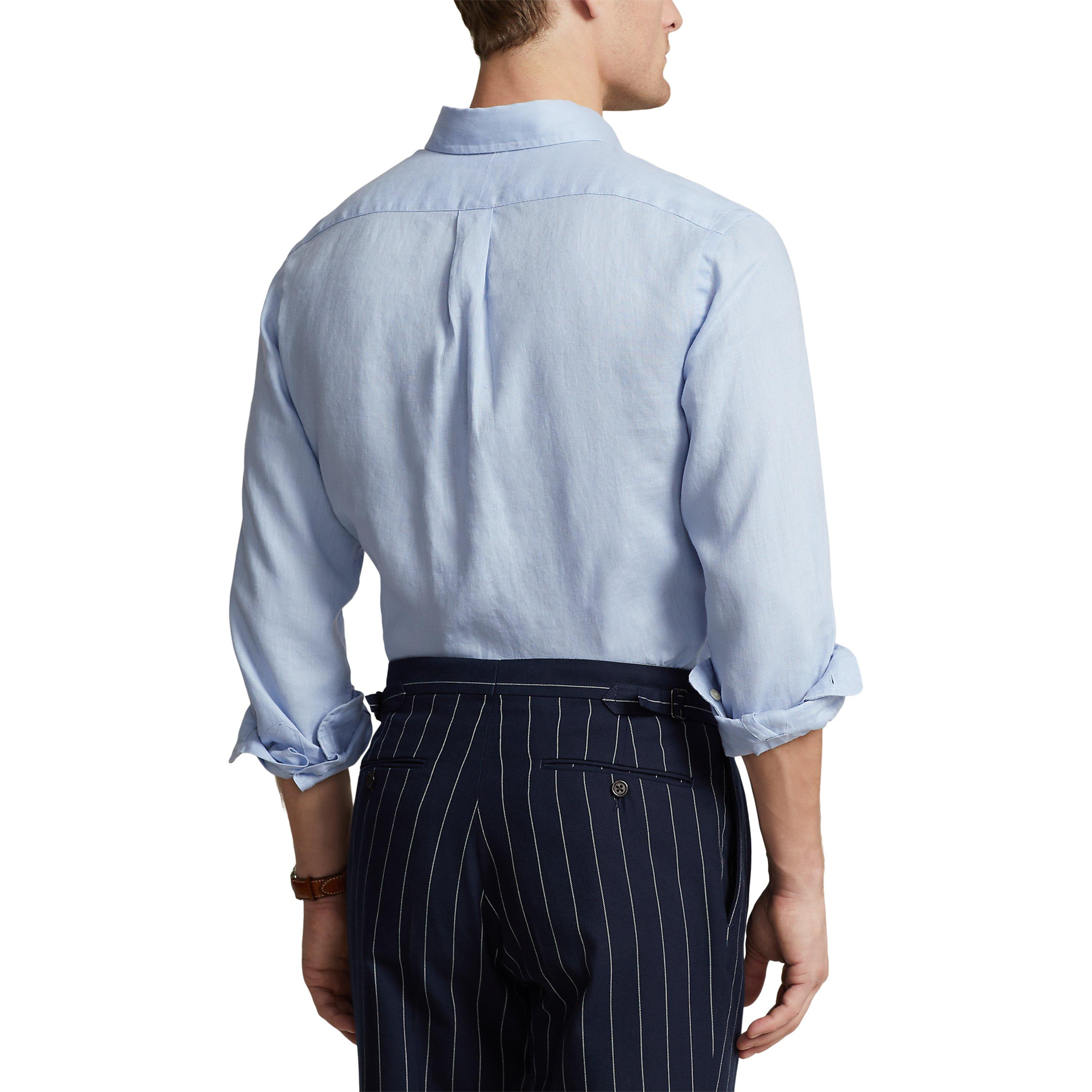 Polo Ralph Lauren | Men's Linen Long Sleeve Tailored Fit Shirt | Plain ...