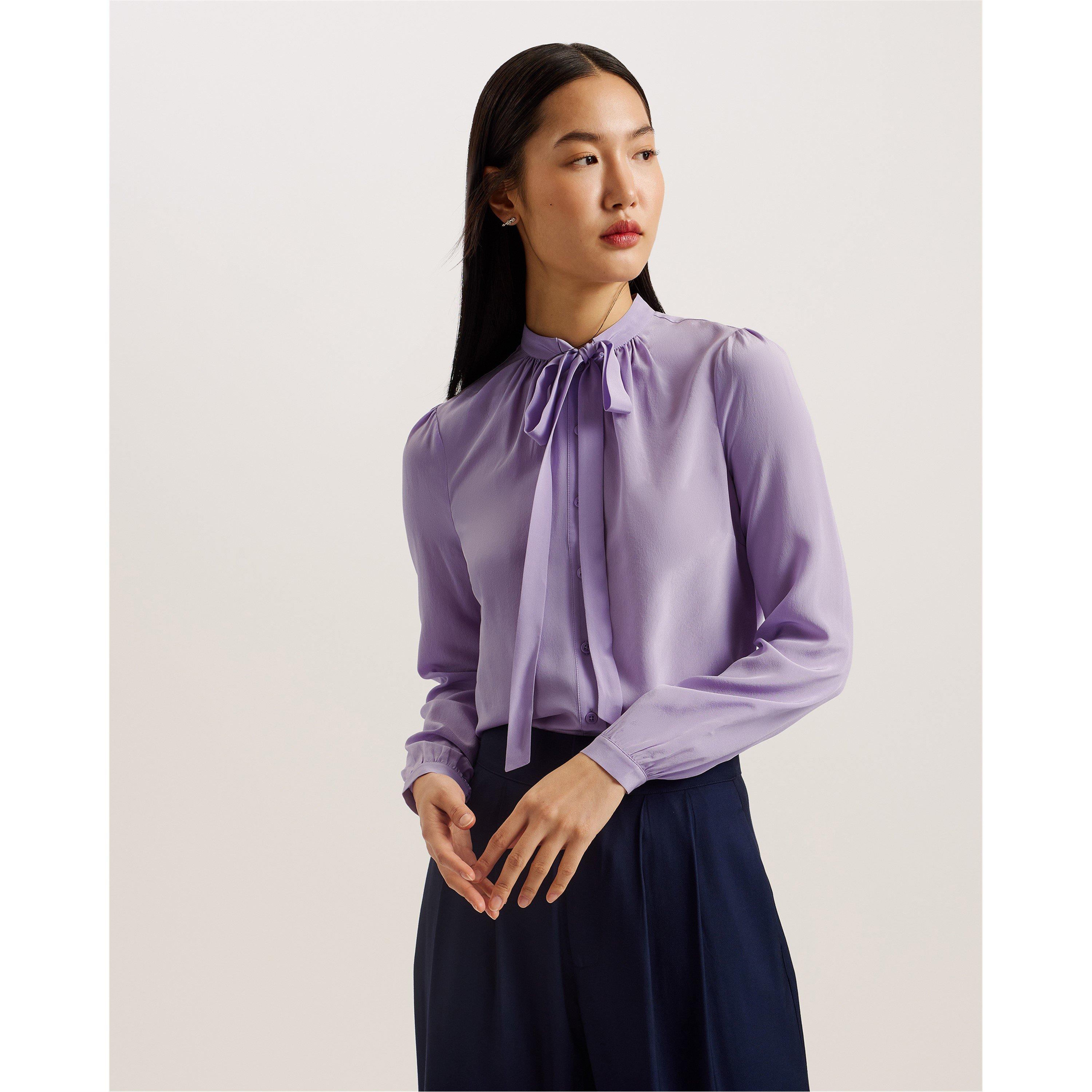 Ted Baker | Women's Hazel Tie Neck Long-Sleeve Blouse | Blouses - Long ...