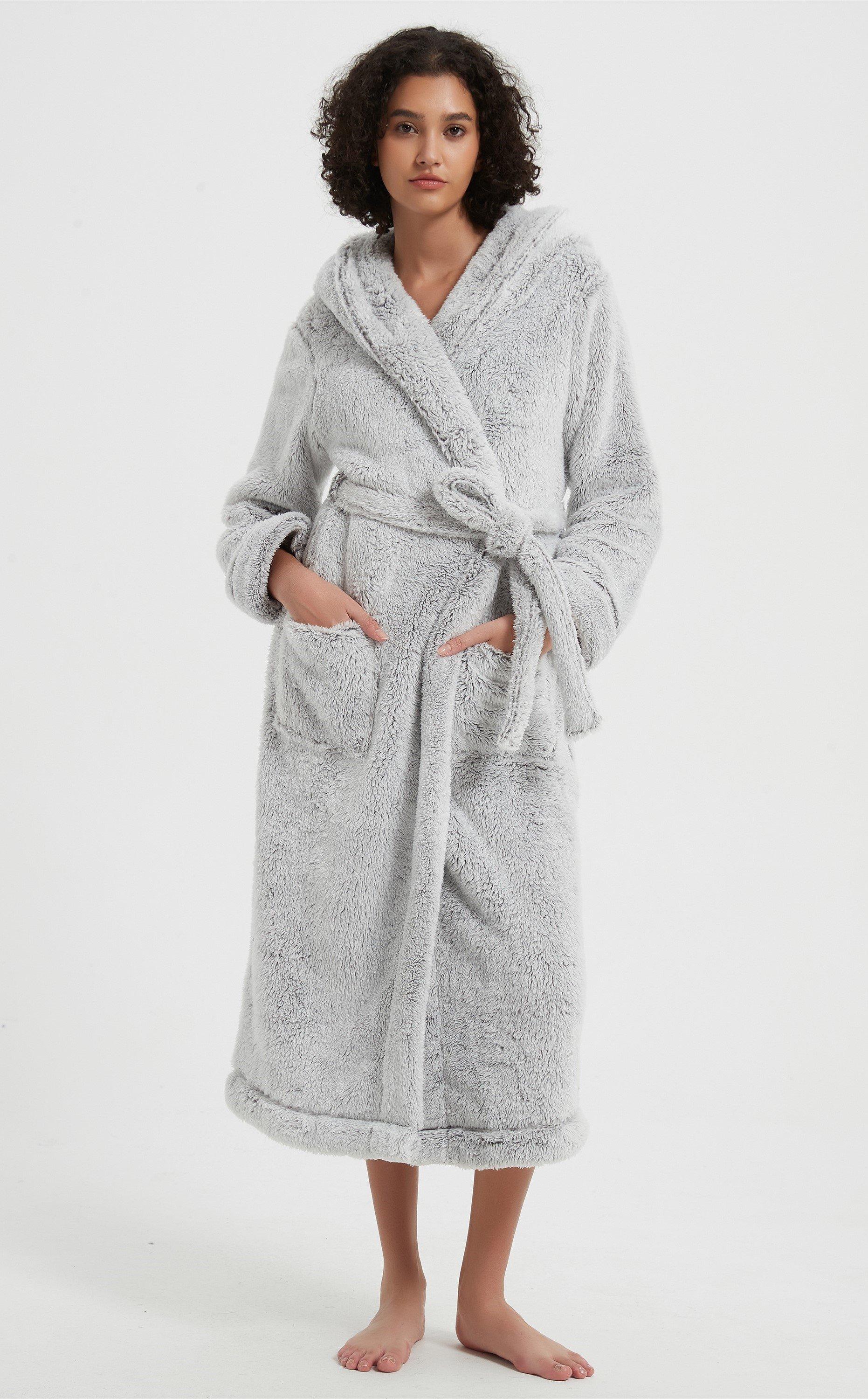 Linea | Luxury Hooded Fleece Dressing Gown | Fluffy Dressing Gowns ...