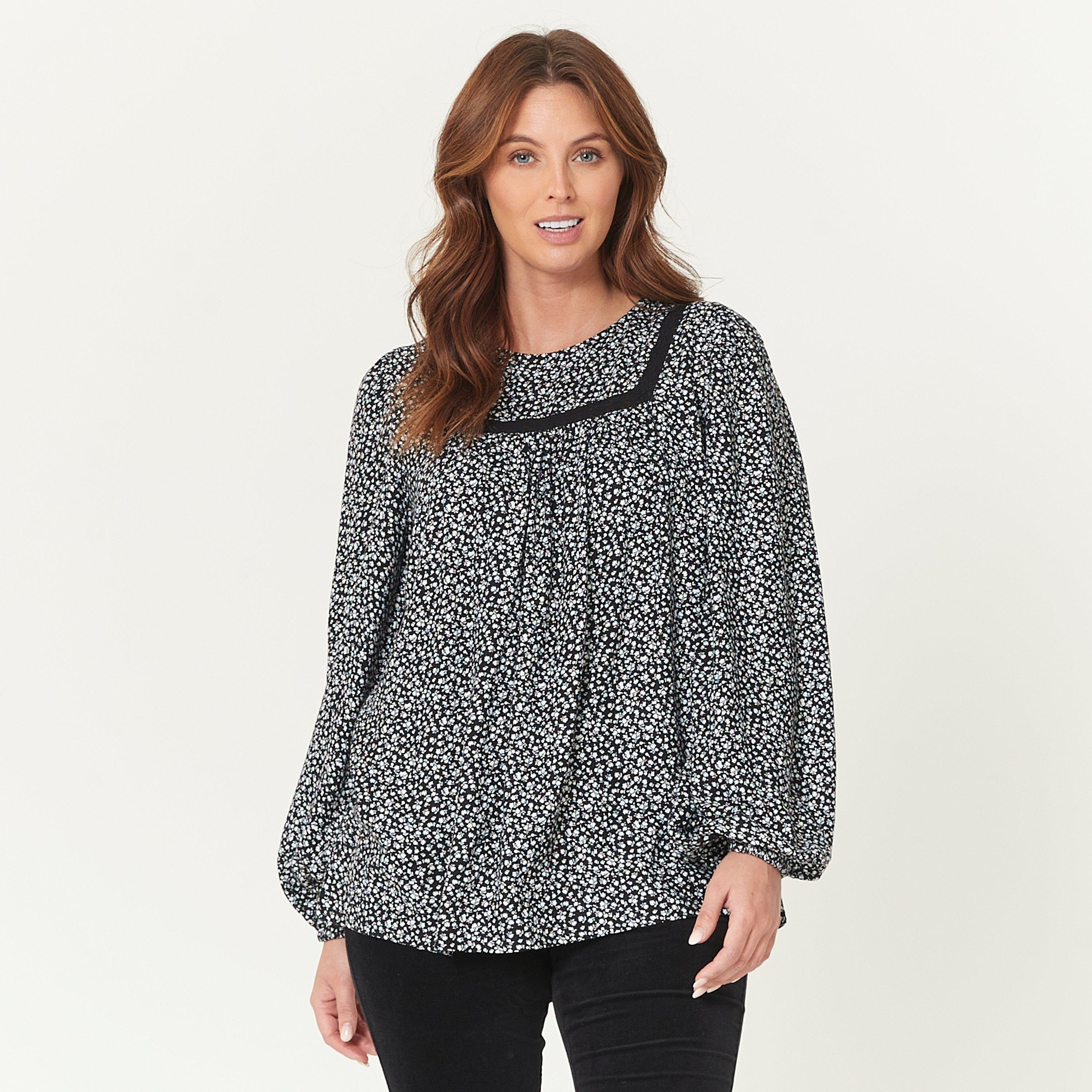 Be You | Studio Yoke neck Detail Floral Top | Blouses - Short Sleeve ...