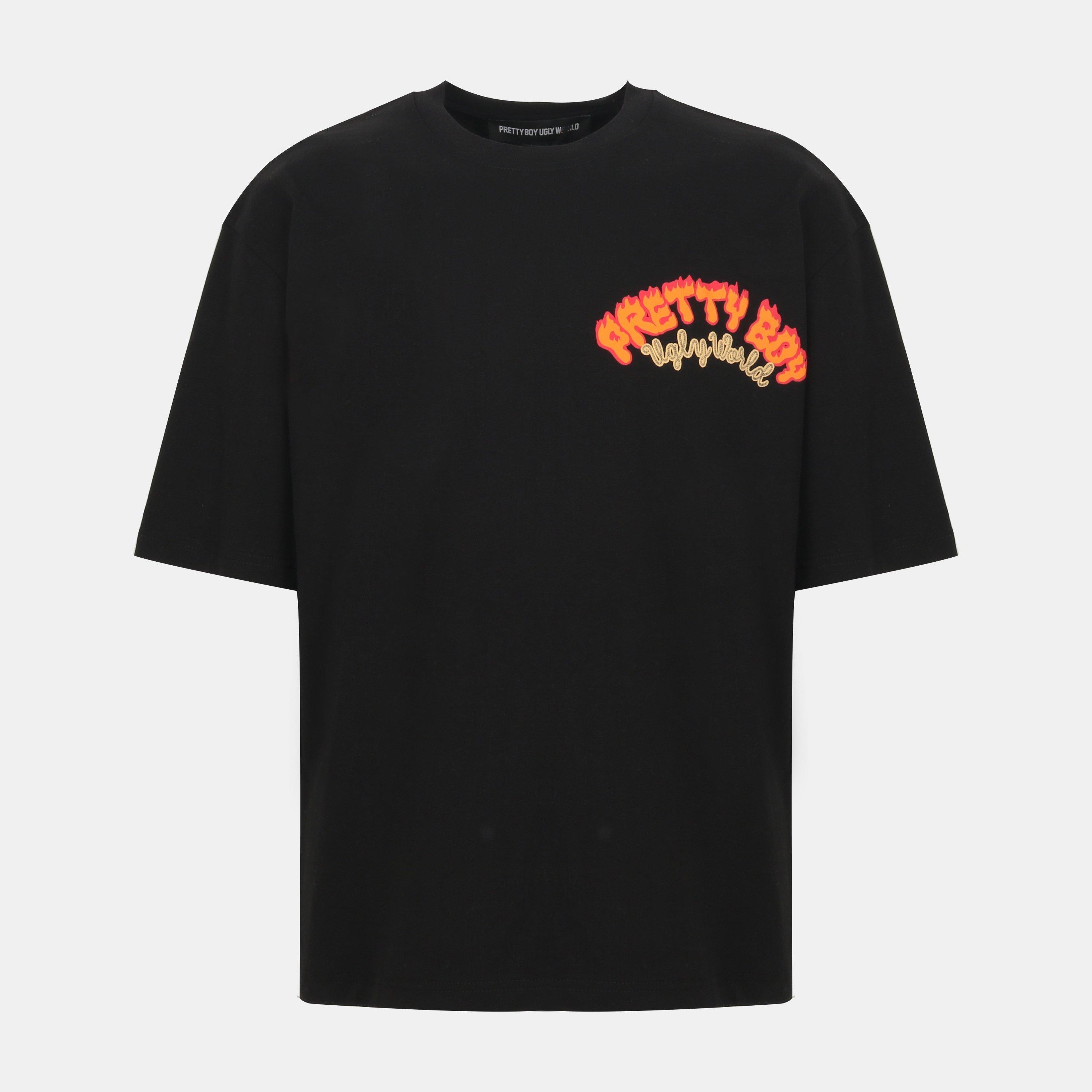 Pretty Boy Ugly World | Men's Fire Cotton Short Sleeve Crew Neck T ...