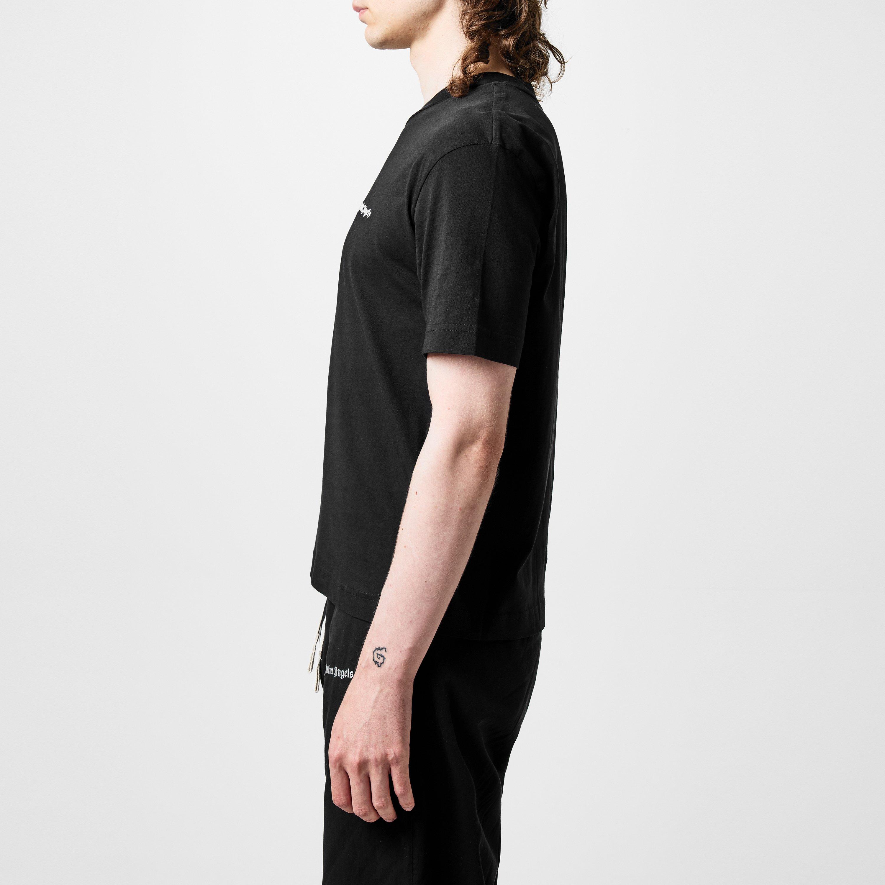 Palm Angels | Men's Embroidered Logo Cotton Short Sleeve Crew Neck T ...