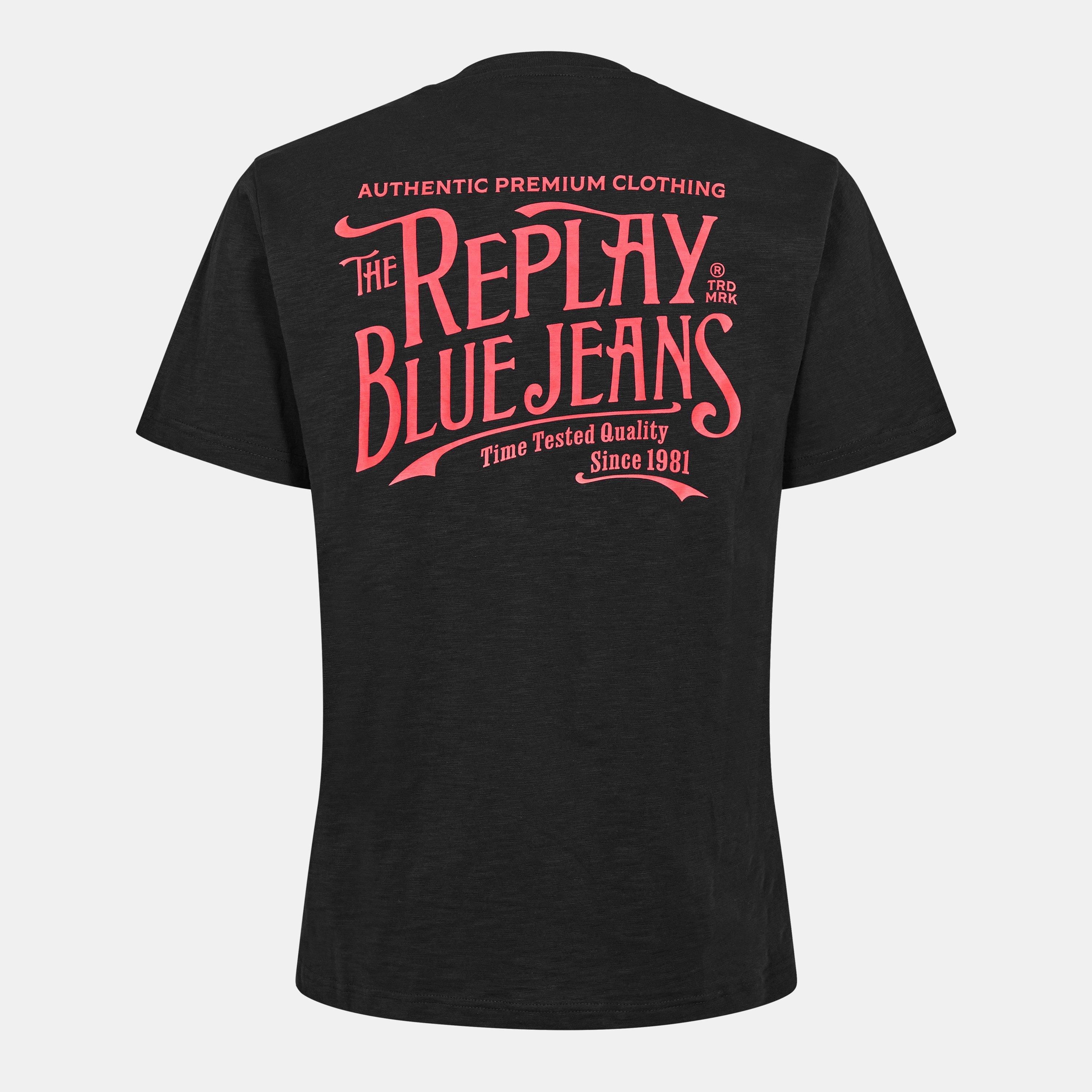 Replay | Men's Back Jeans Graphic Cotton Short Sleeve T-Shirt | Regular ...