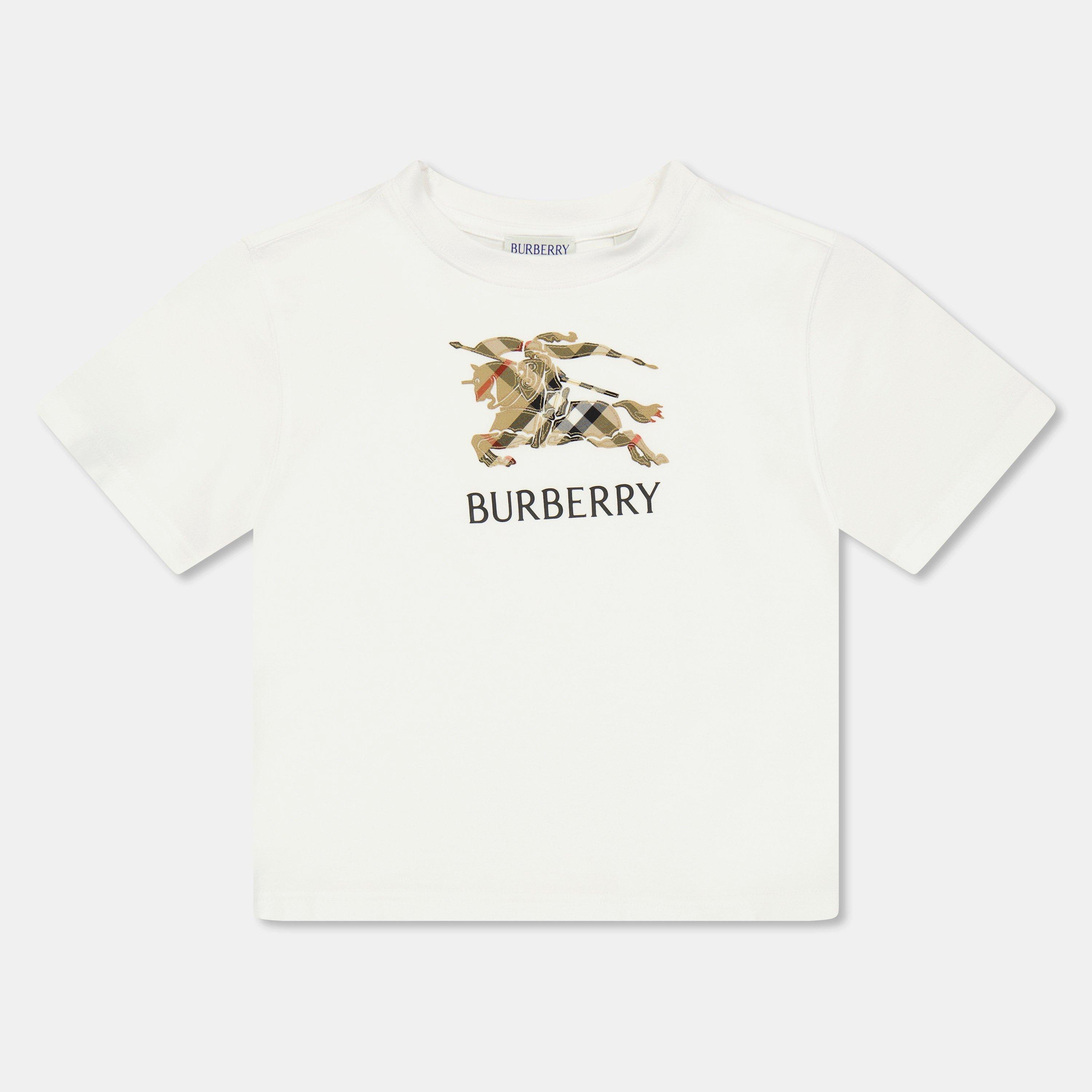 Burberry | Unisex Kids' Burb Logo Chk T-Shirt | Regular Fit T-Shirts ...