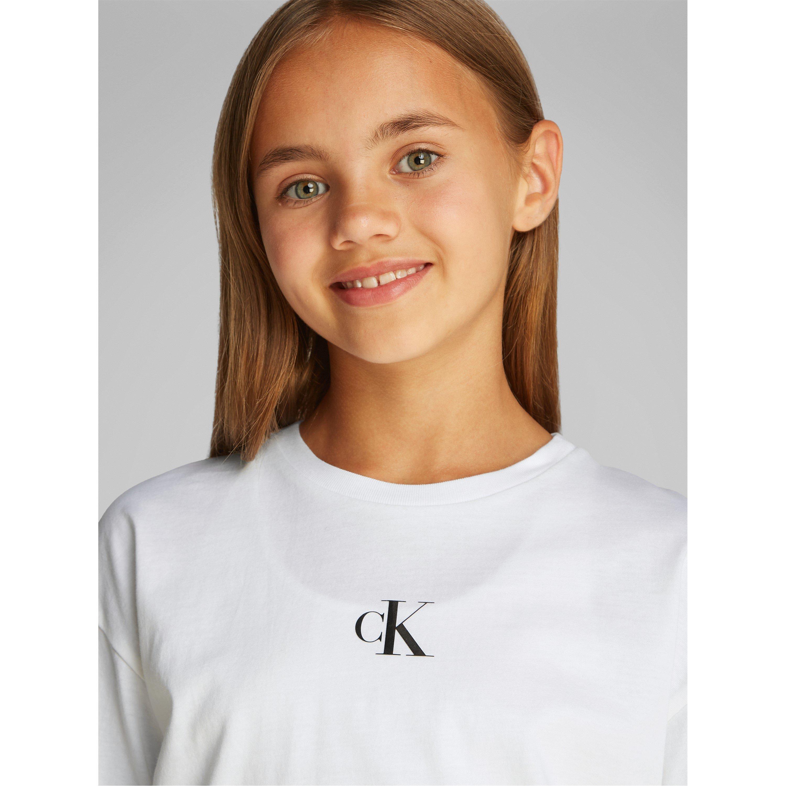 Calvin Klein Jeans | Calvin Klein Jeans Ck Logo Boxy T-Shirt | Regular Fit T-Shirts | Sports Direct