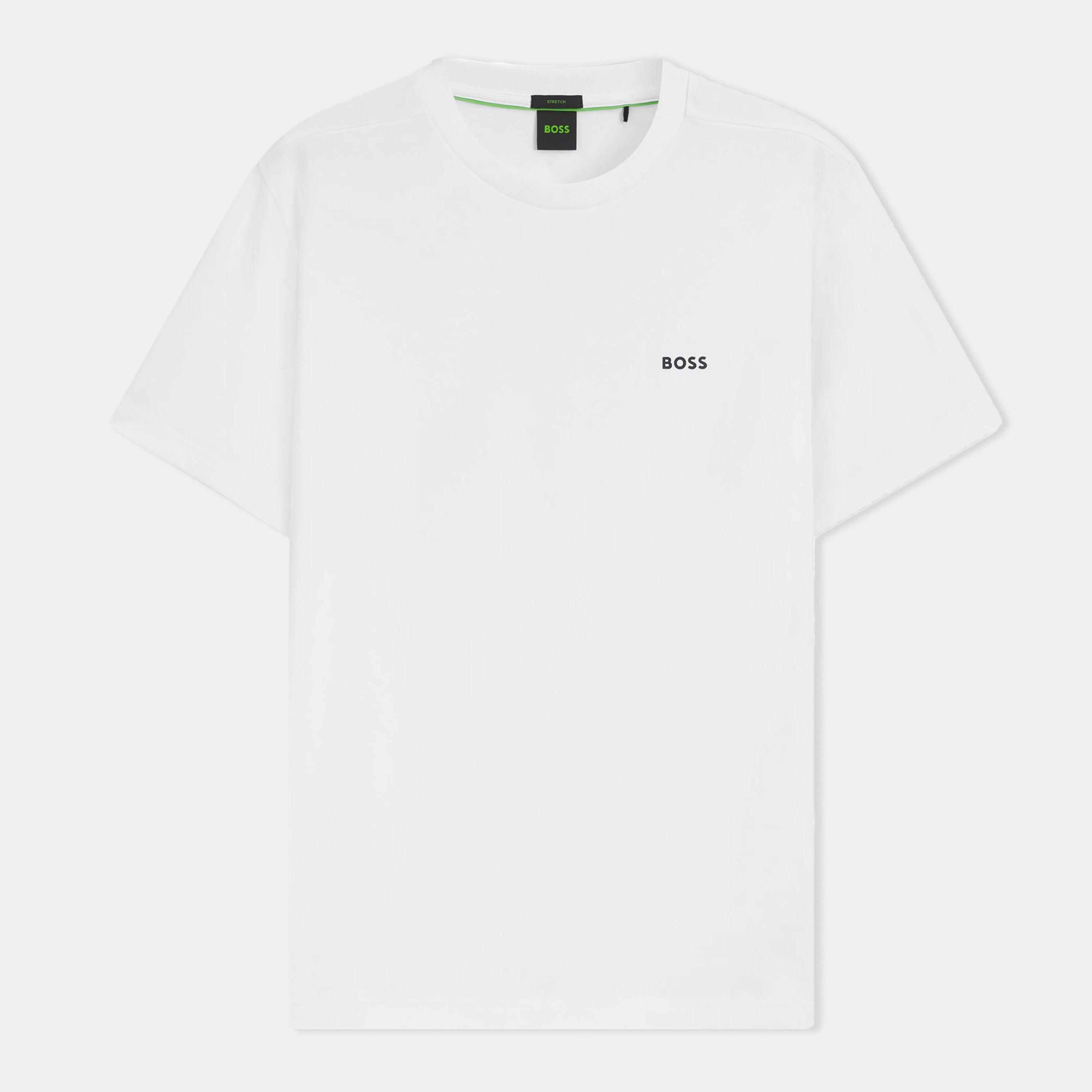 Boss Mens BOSS GREEN T-Shirt with Logo Design Stretch Cotton | Flannels