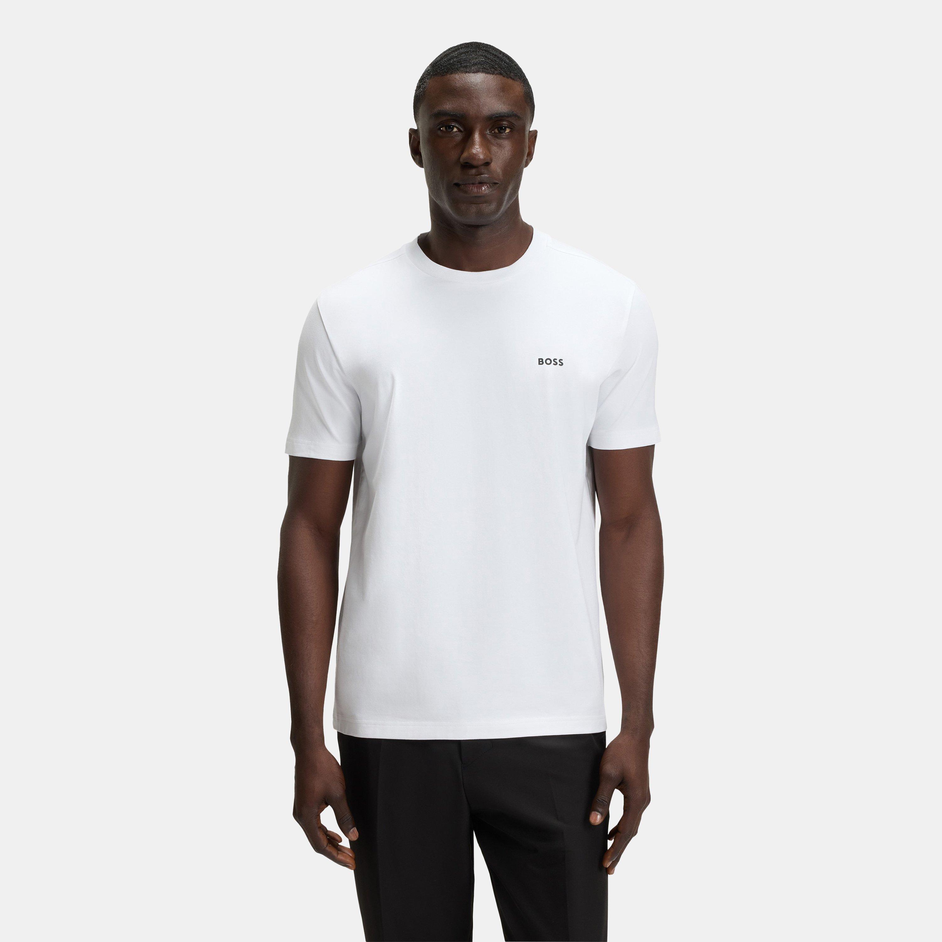 Boss Mens BOSS GREEN T-Shirt with Logo Design Stretch Cotton | Flannels