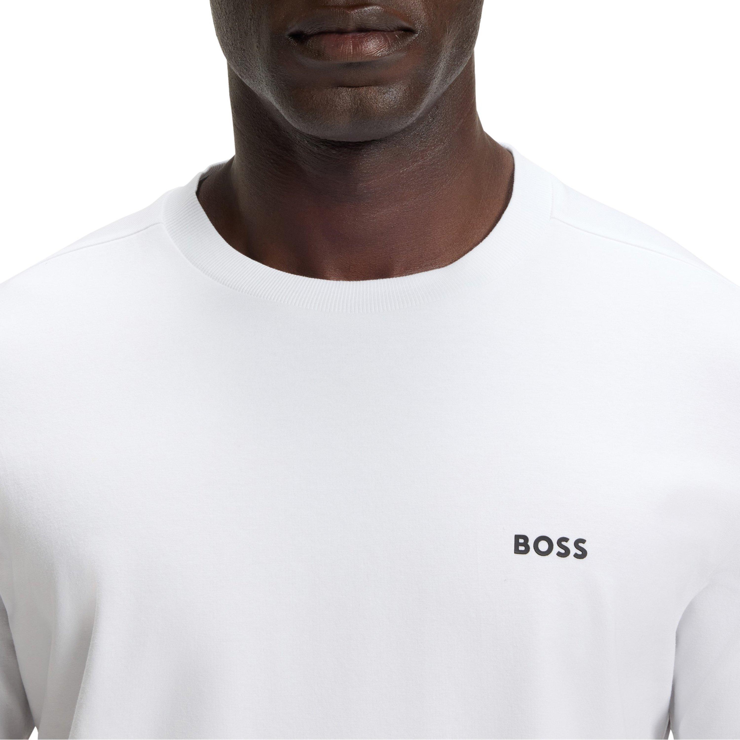 Boss Mens BOSS GREEN T-Shirt with Logo Design Stretch Cotton | Flannels