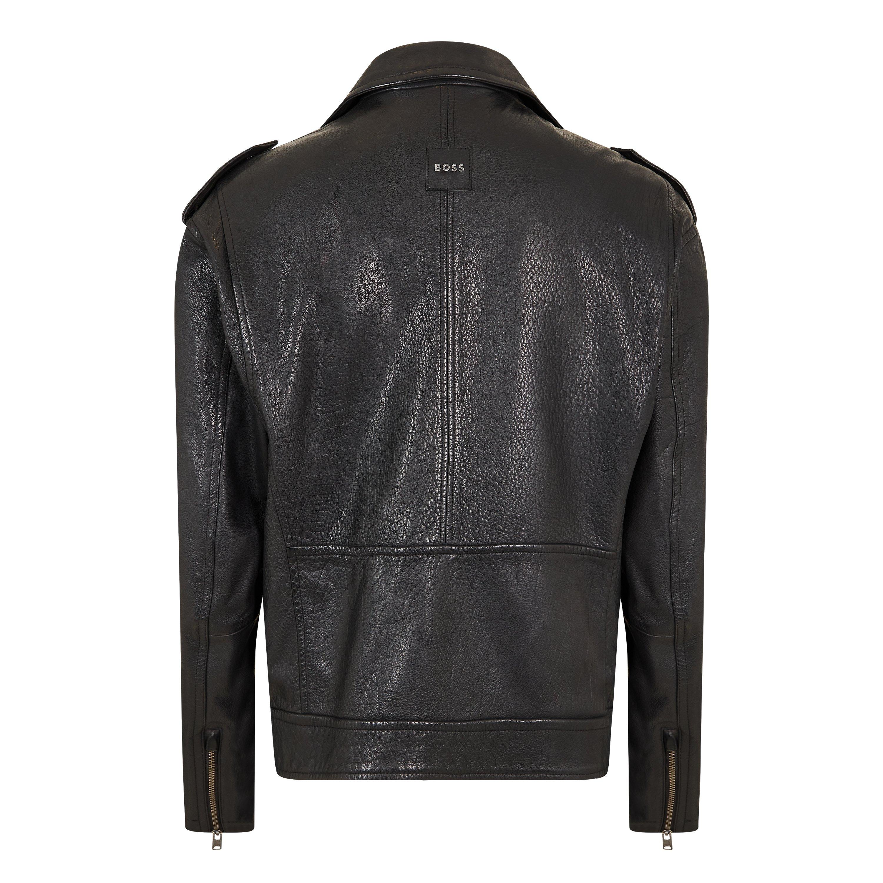 Boss Men's Jonu Leather Jacket | Sports Direct