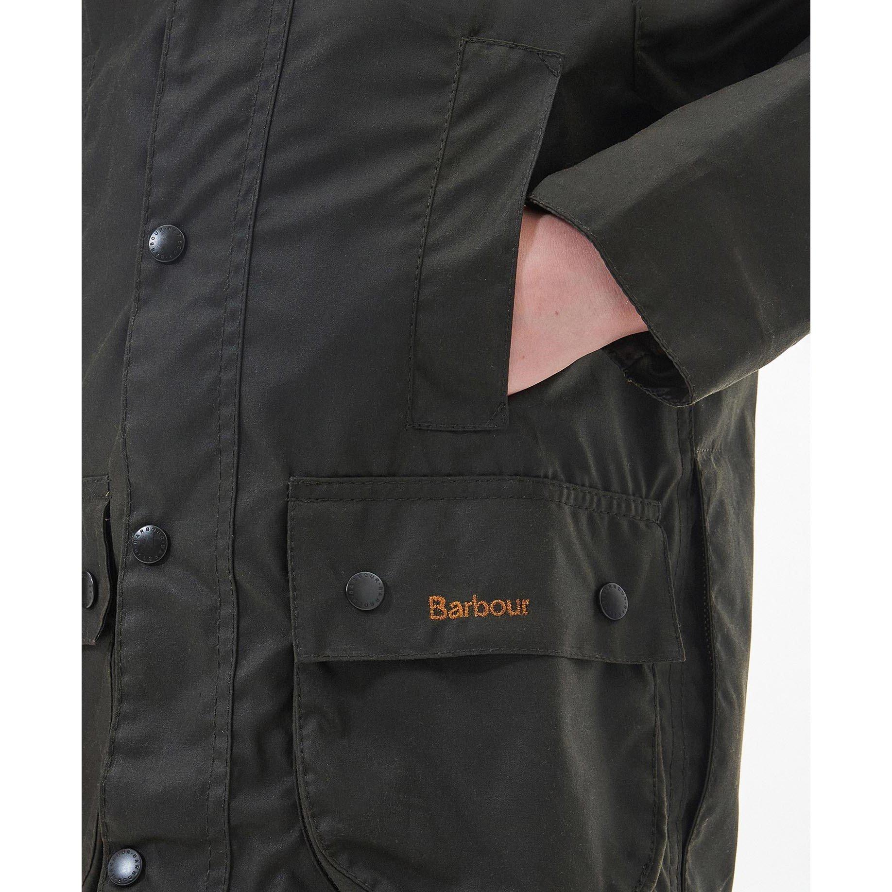 Barbour Kids' Beaufort Water Resistant Cotton Long Sleeve Wax Jacket ...