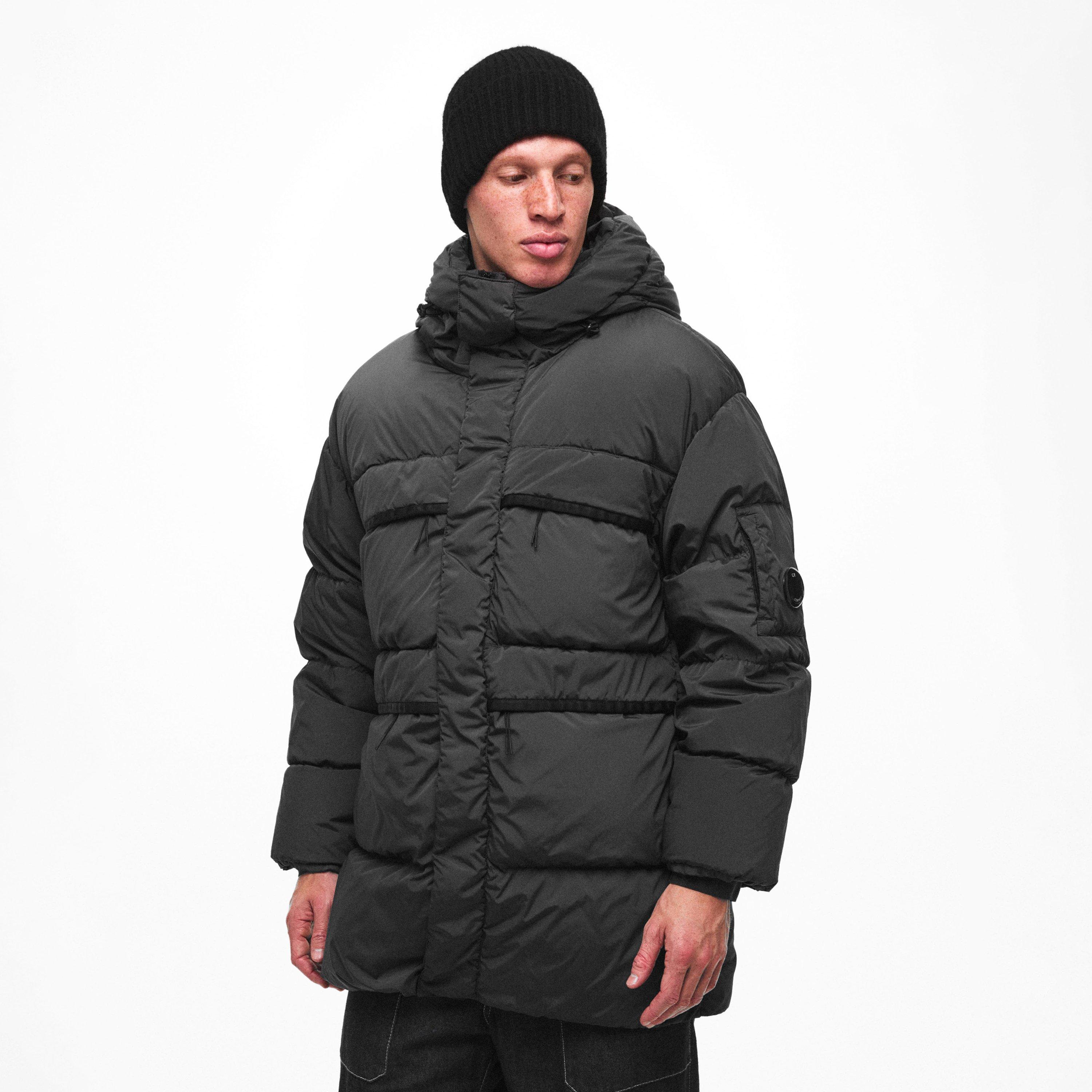 CP Company Men's Nycra Water Resistant Duck Down Long Puffer Jacket ...
