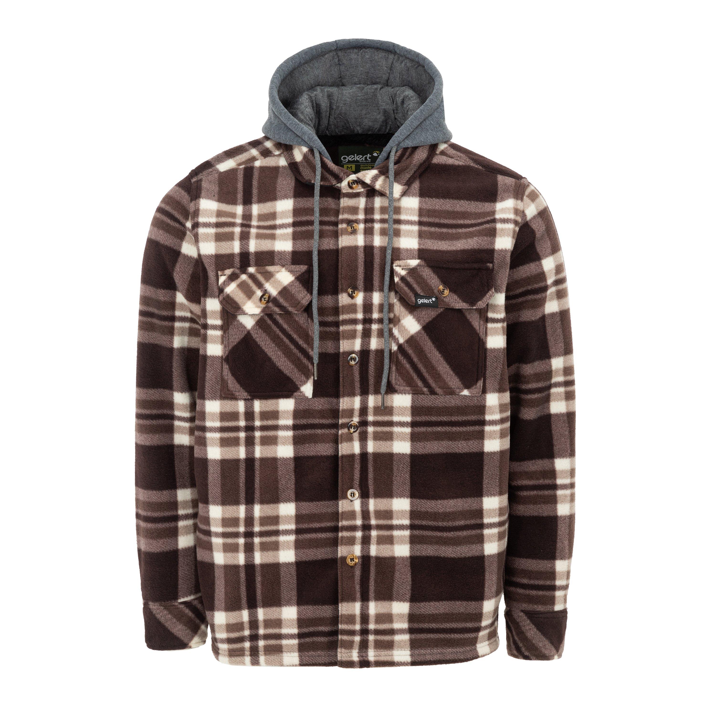Gelert | Flannel Sherpa Fleece Lined Long Sleeve Button Closure Sherpa ...