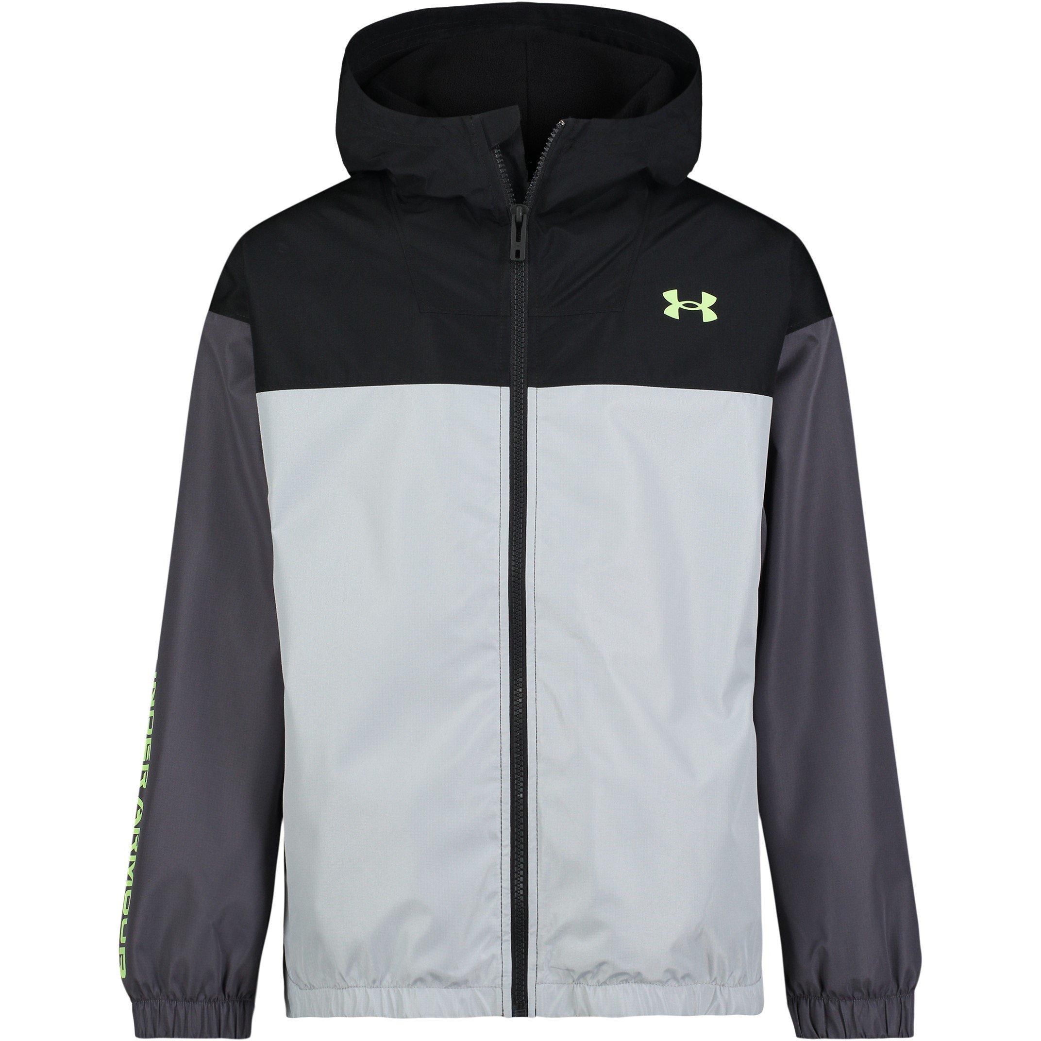 Under Armour Kids' Windbreaker Water-Repellent Windproof Hooded Long ...