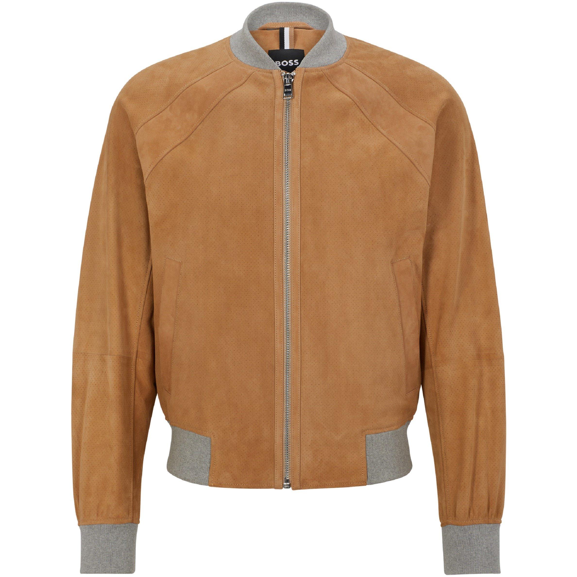 Boss Men's Merforate Leather Jacket | FRASERS
