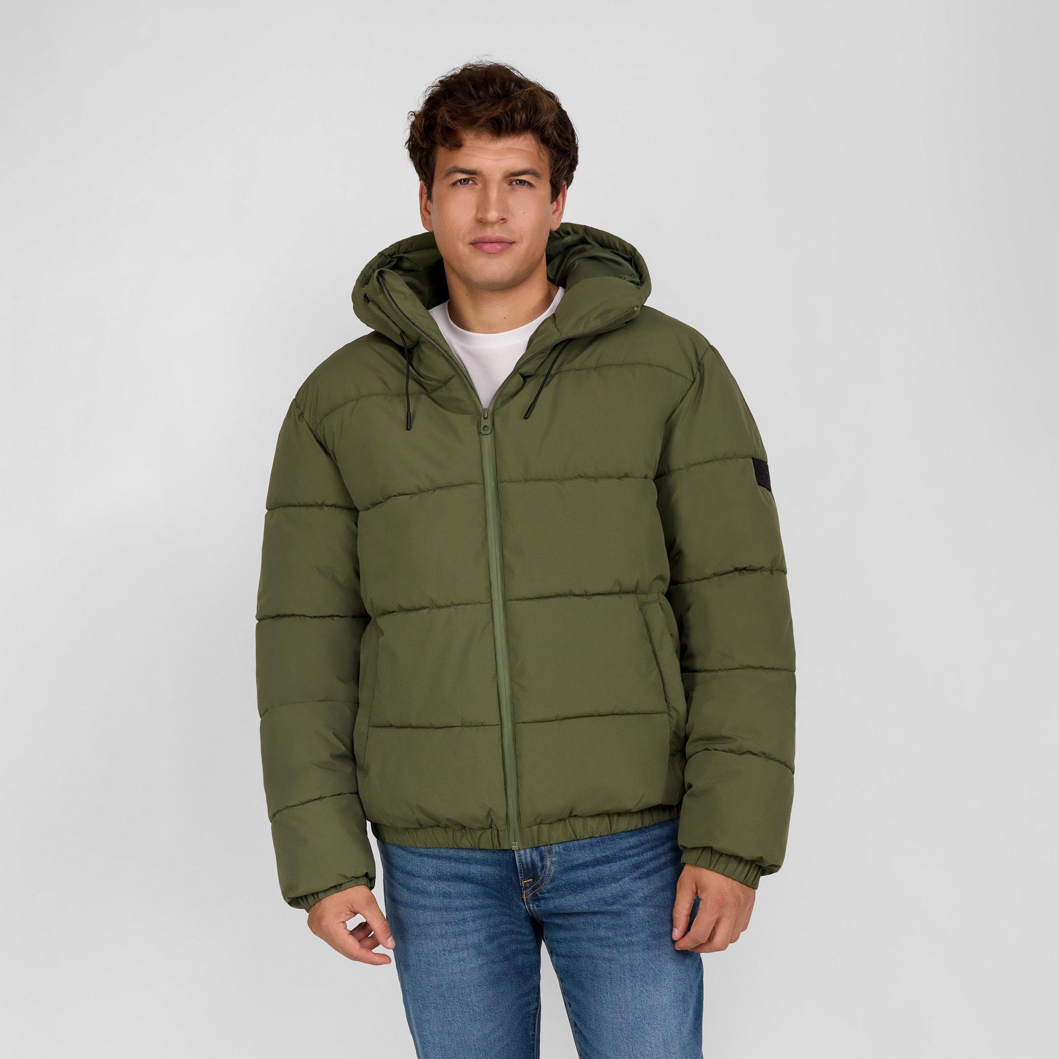 Minoti | Men ripstop jacket high collar adjustable hood khaki | Medium ...