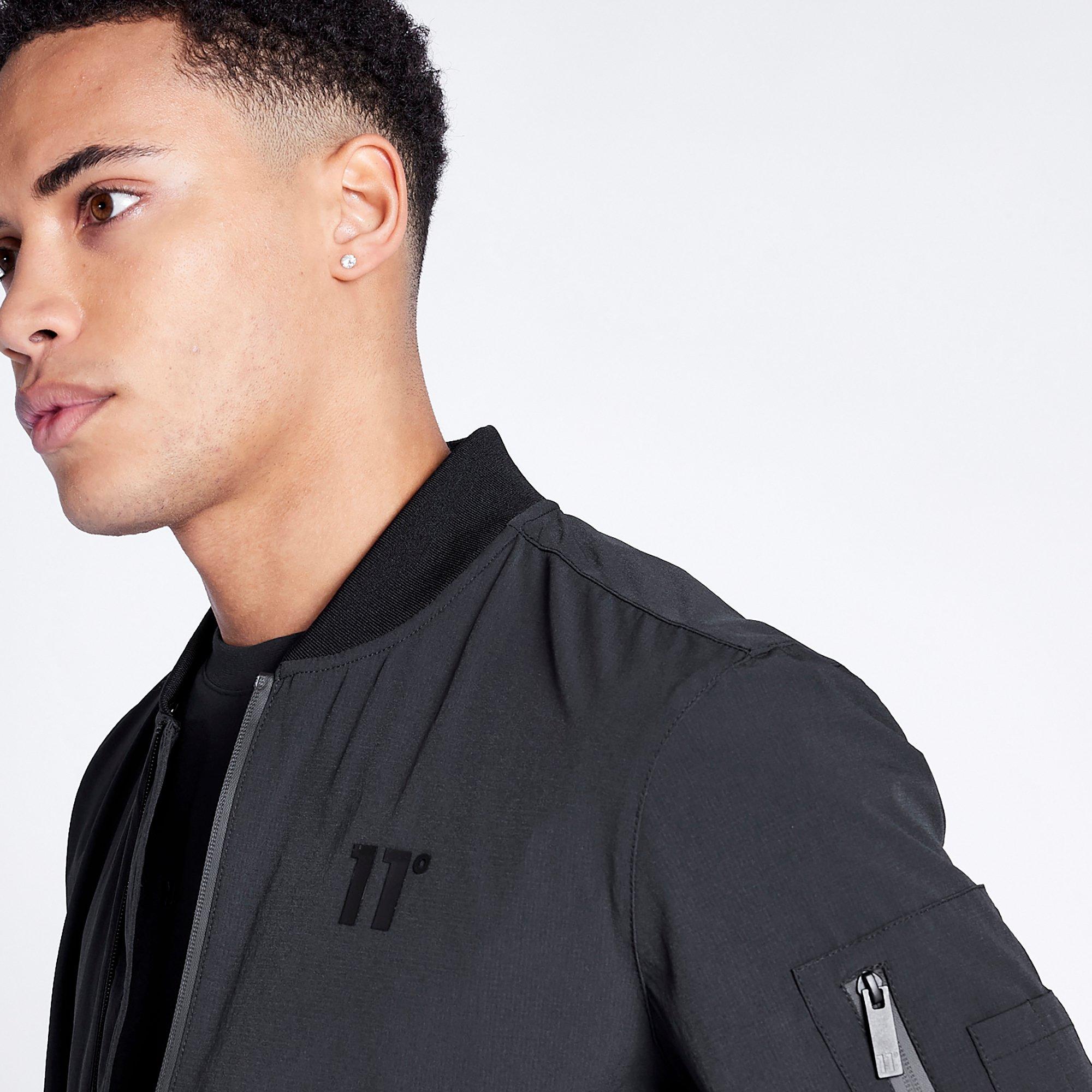 11 Degrees Men's Krypton Full Zip Long Sleeve Bomber Jacket | Sports Direct