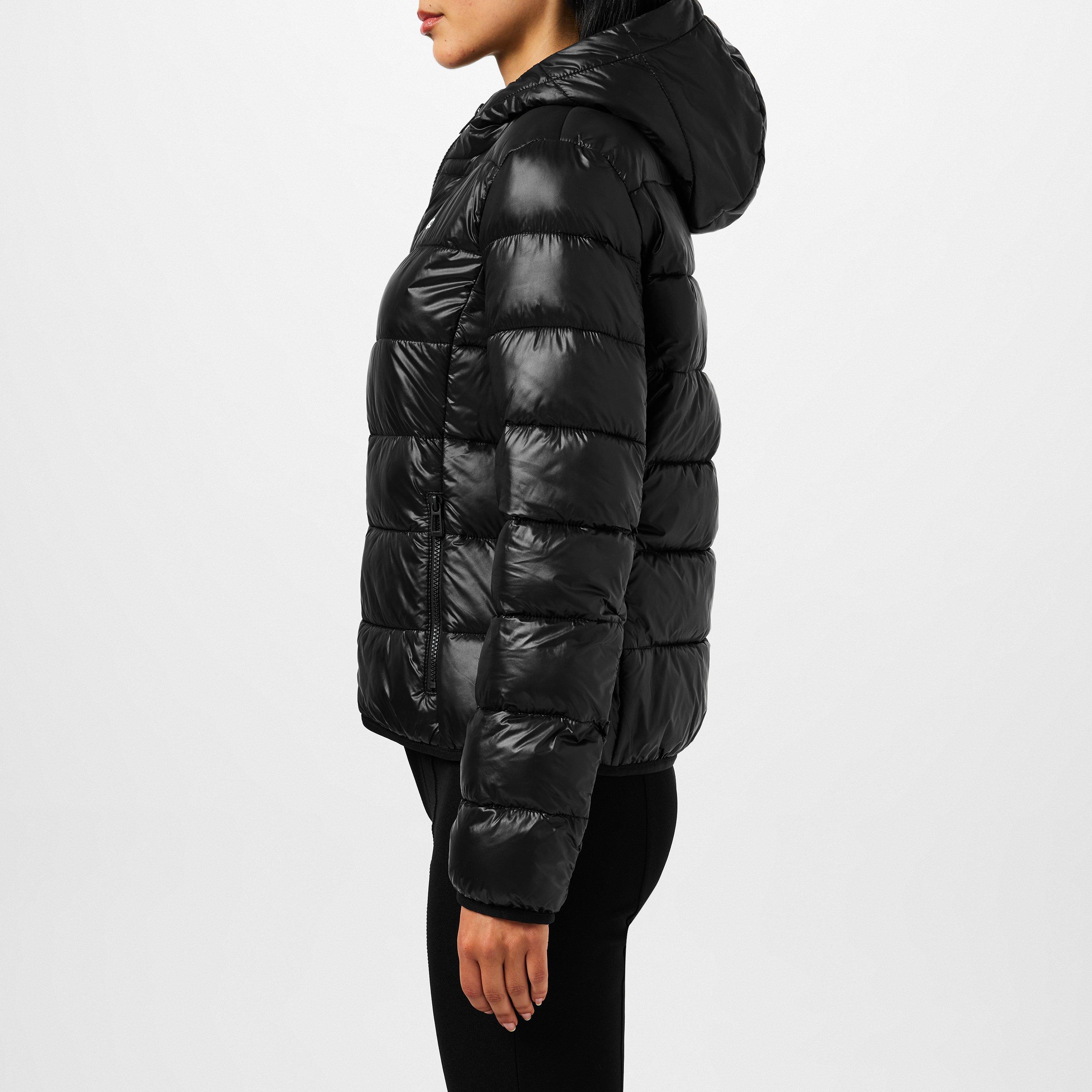 Hugo | Women's Famara Red Down Long Sleeve Hooded Short Puffer Jacket ...