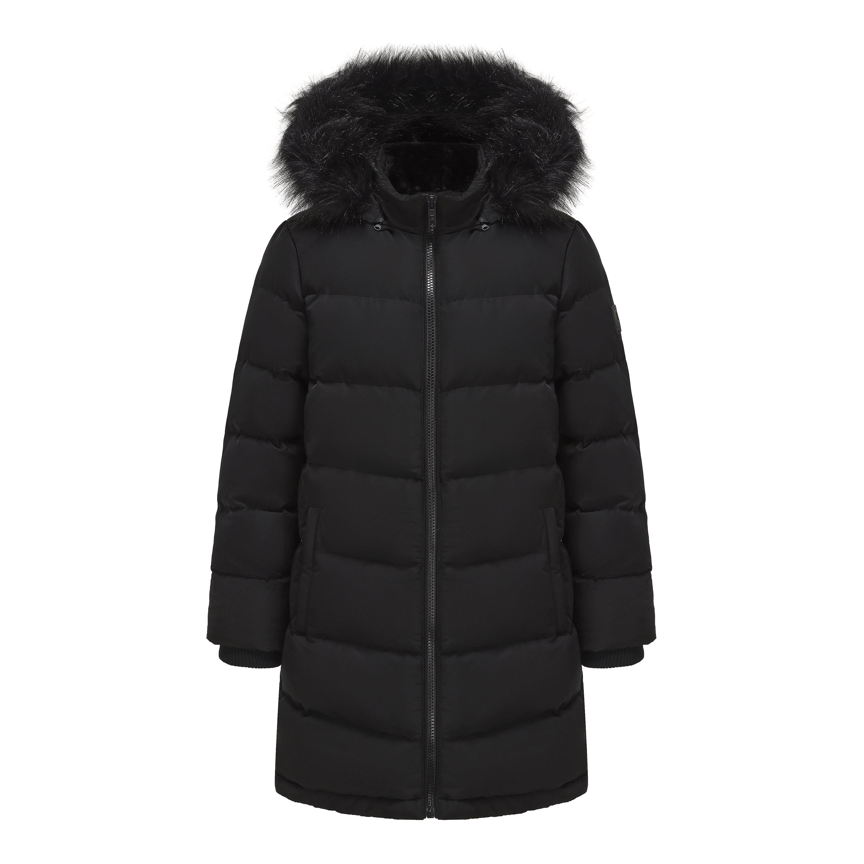SoulCal Women's Water Resistant Faux Fur Trim Windproof Long Sleeve ...