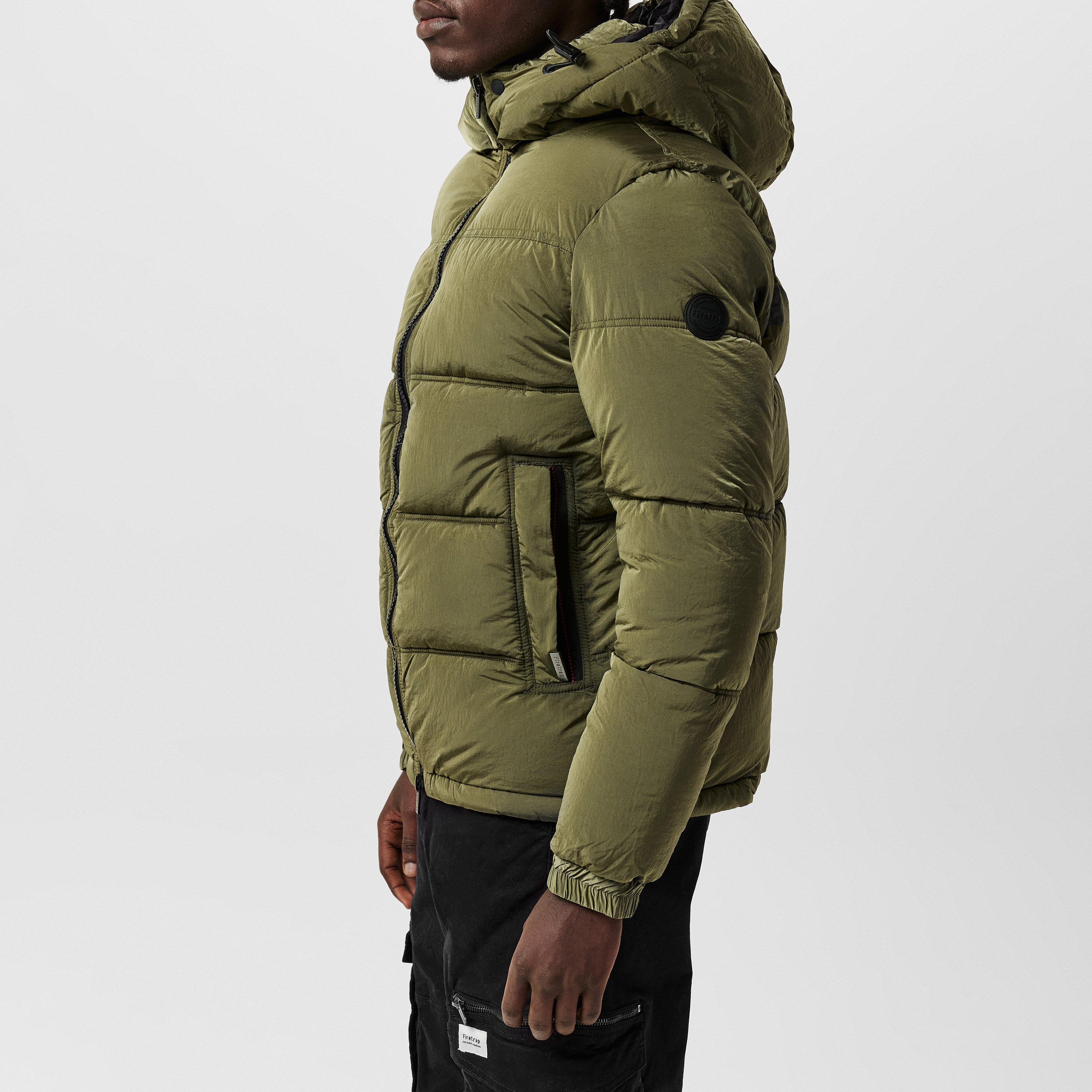 Firetrap | Wind Resistant Water Resistant Detachable Hood Short Puffer ...