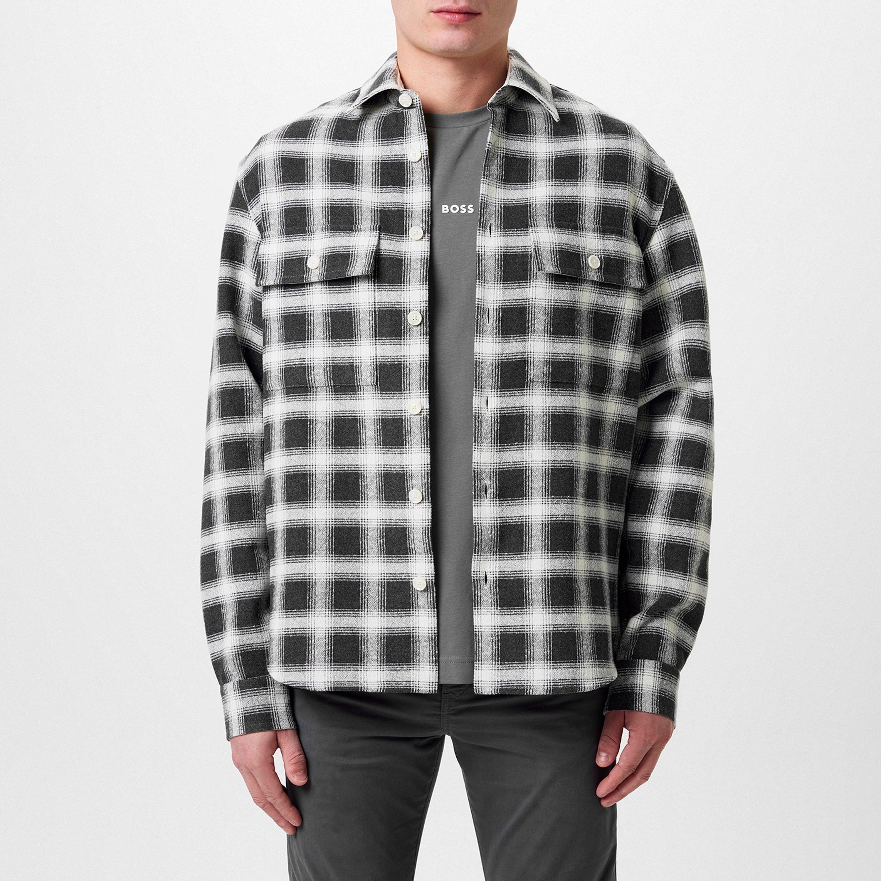 Boss Black | Men's C Owen Flannel Check Long Sleeve Overshirt ...