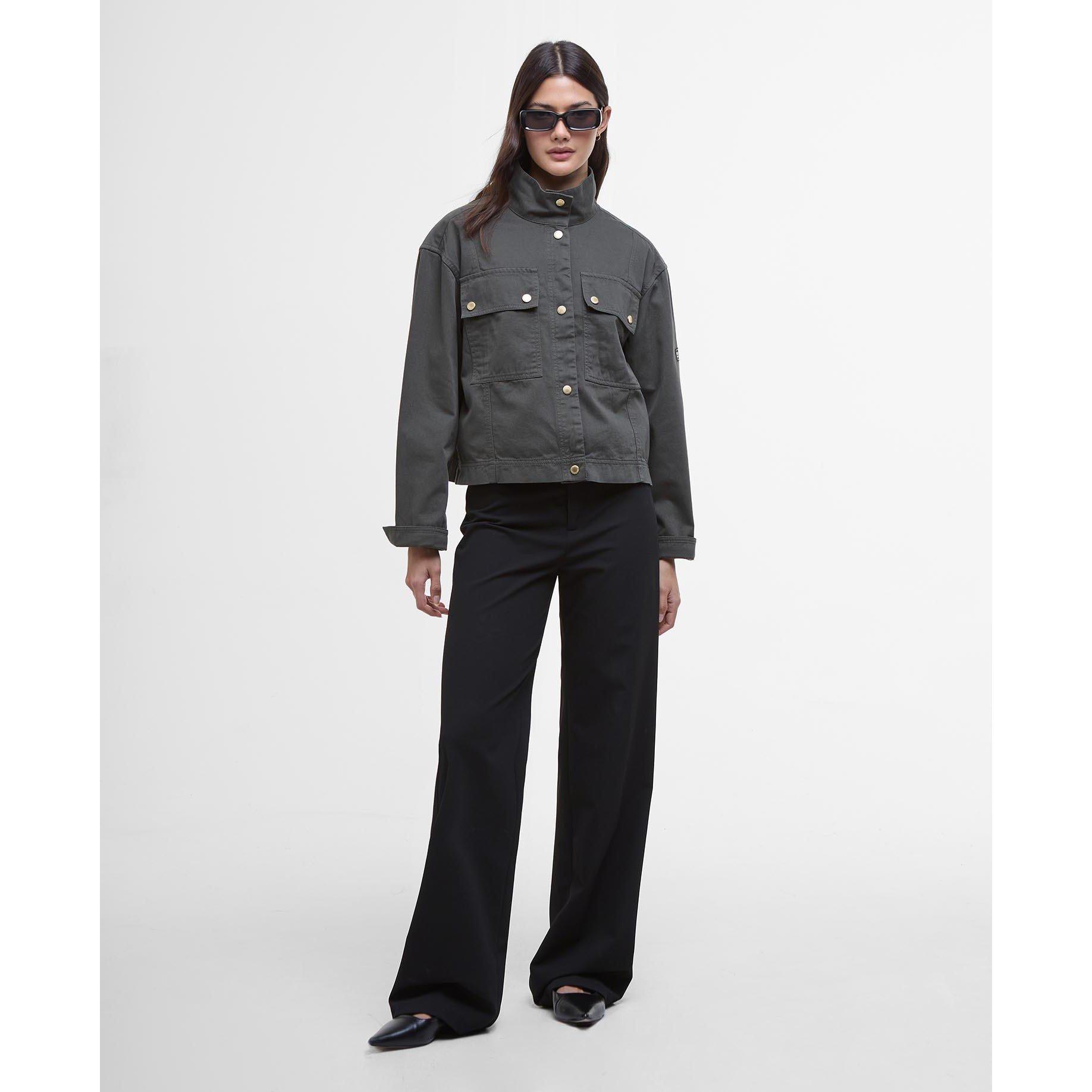 Barbour International Women's Sierra Cotton Long Sleeve Funnel Neck ...