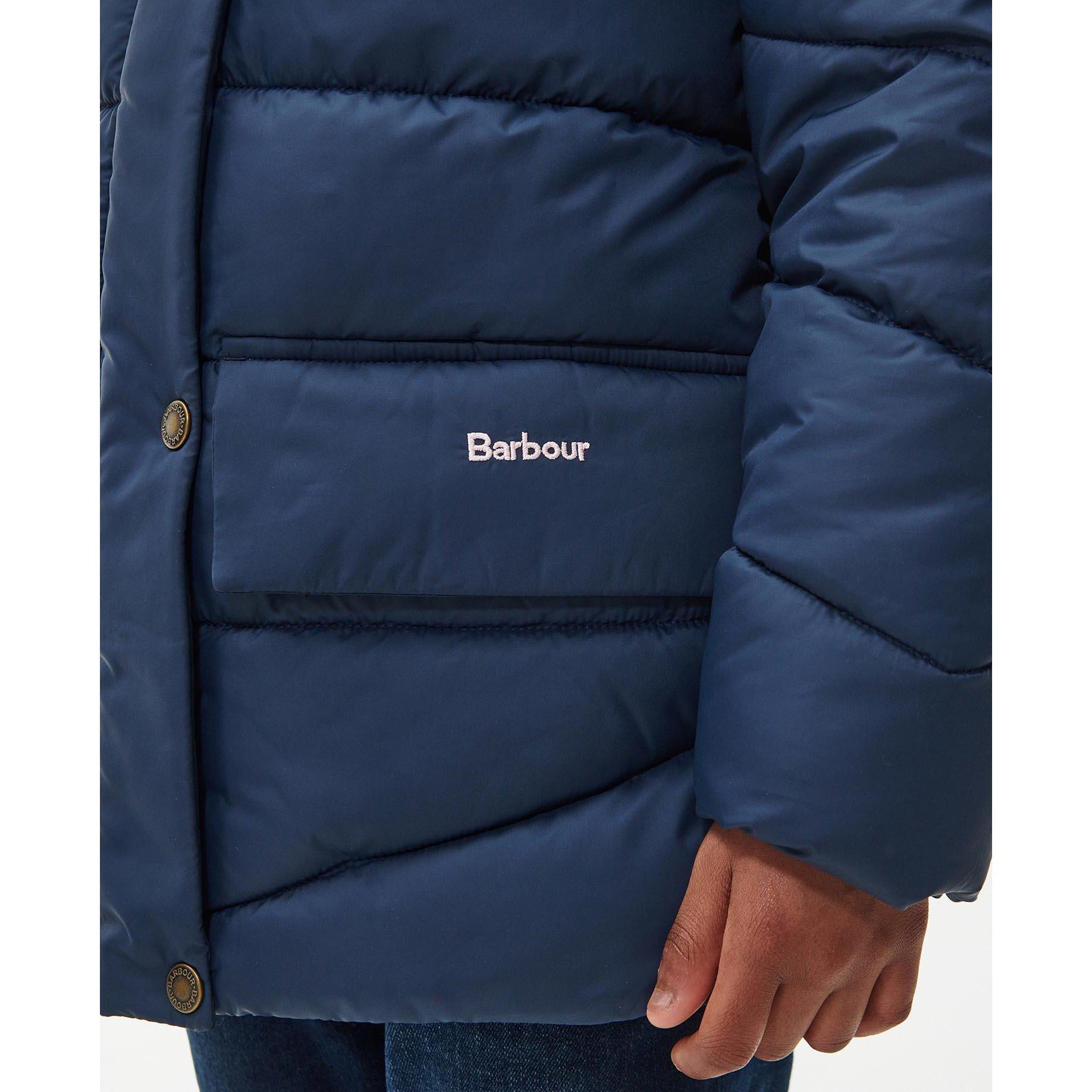 Barbour Kids' Bracken Water Resistant Long Sleeve Quilted Short Puffer ...