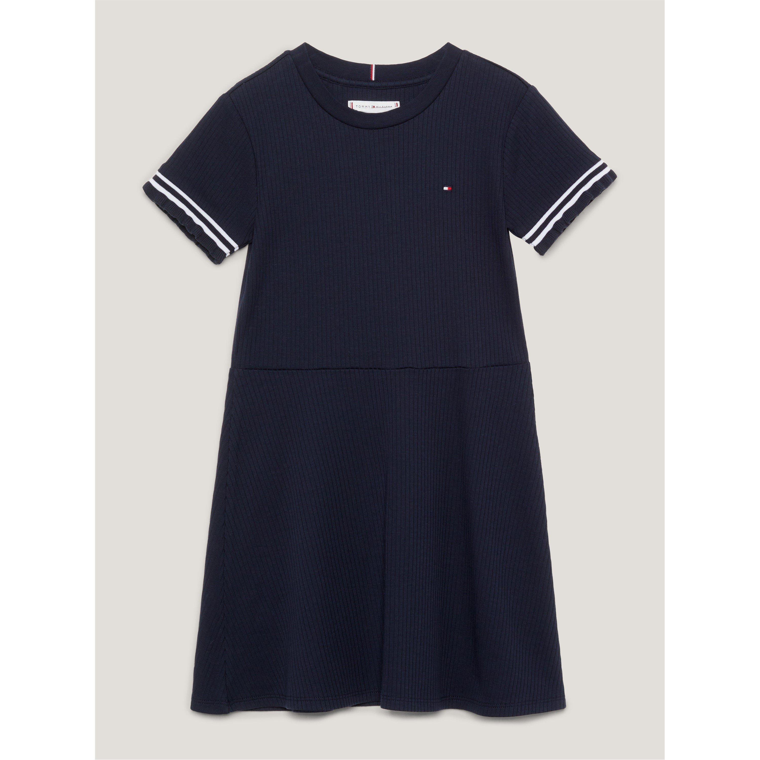 RUFFLE RIB KNIT DRESS