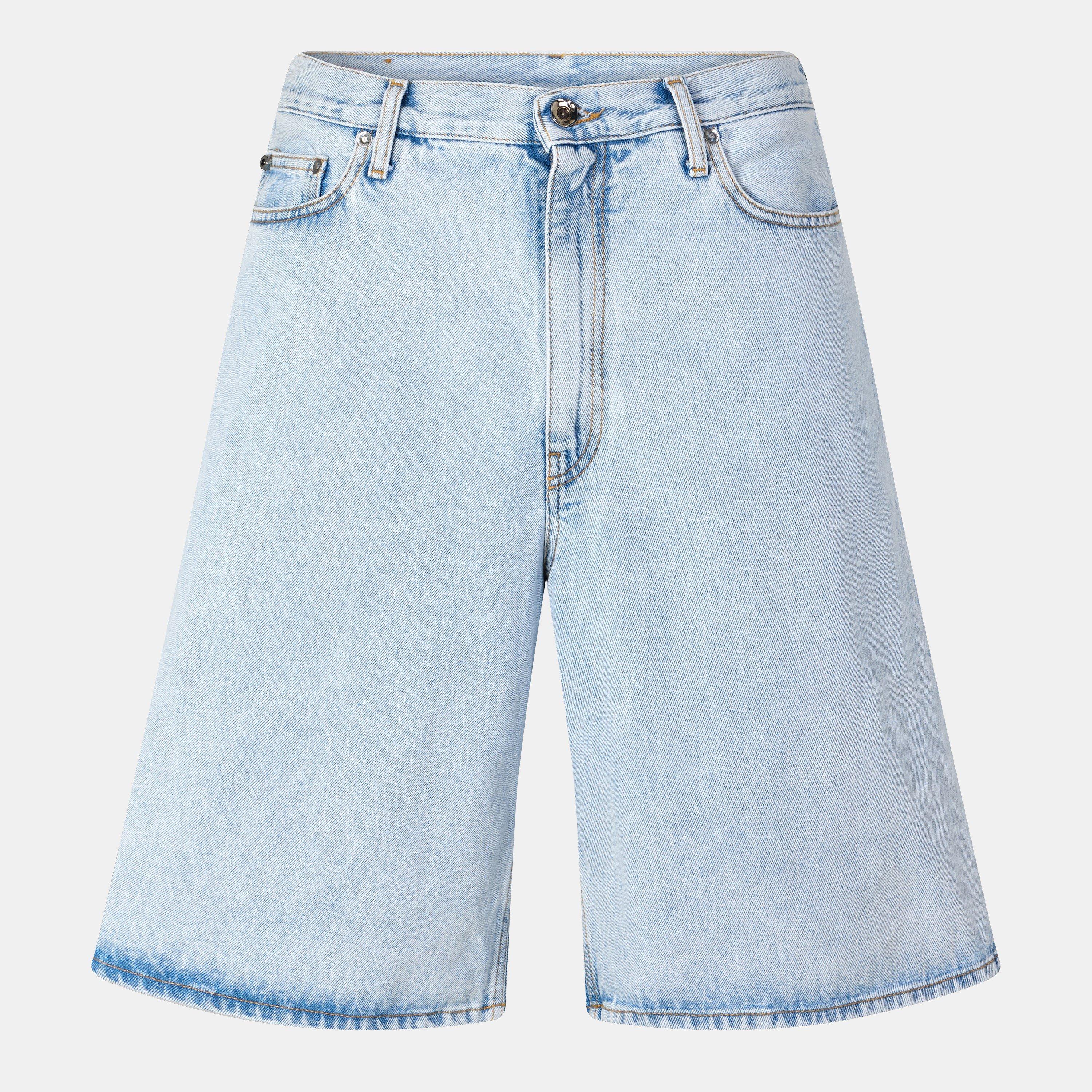 Off White Men's Skate Arrow Logo Cotton Denim Shorts | Cruise Fashion