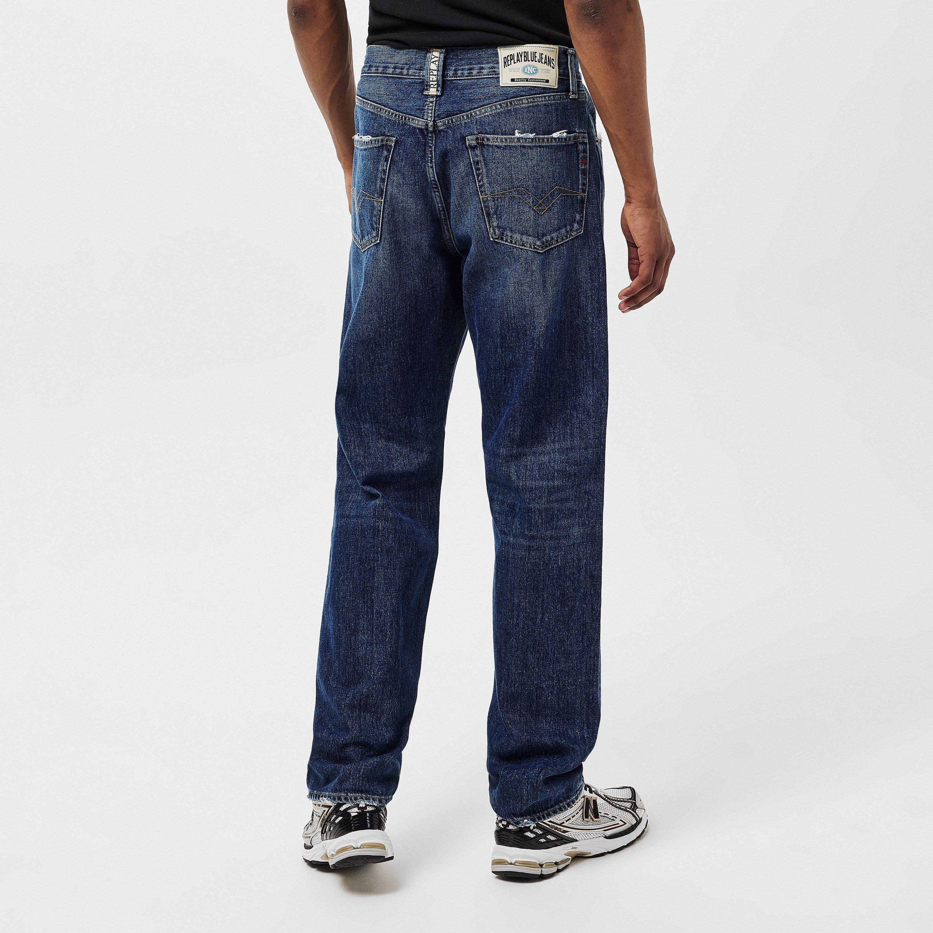 Replay | Men's 9Zero1 High Waisted Recycled Cotton Wide Leg Jeans ...