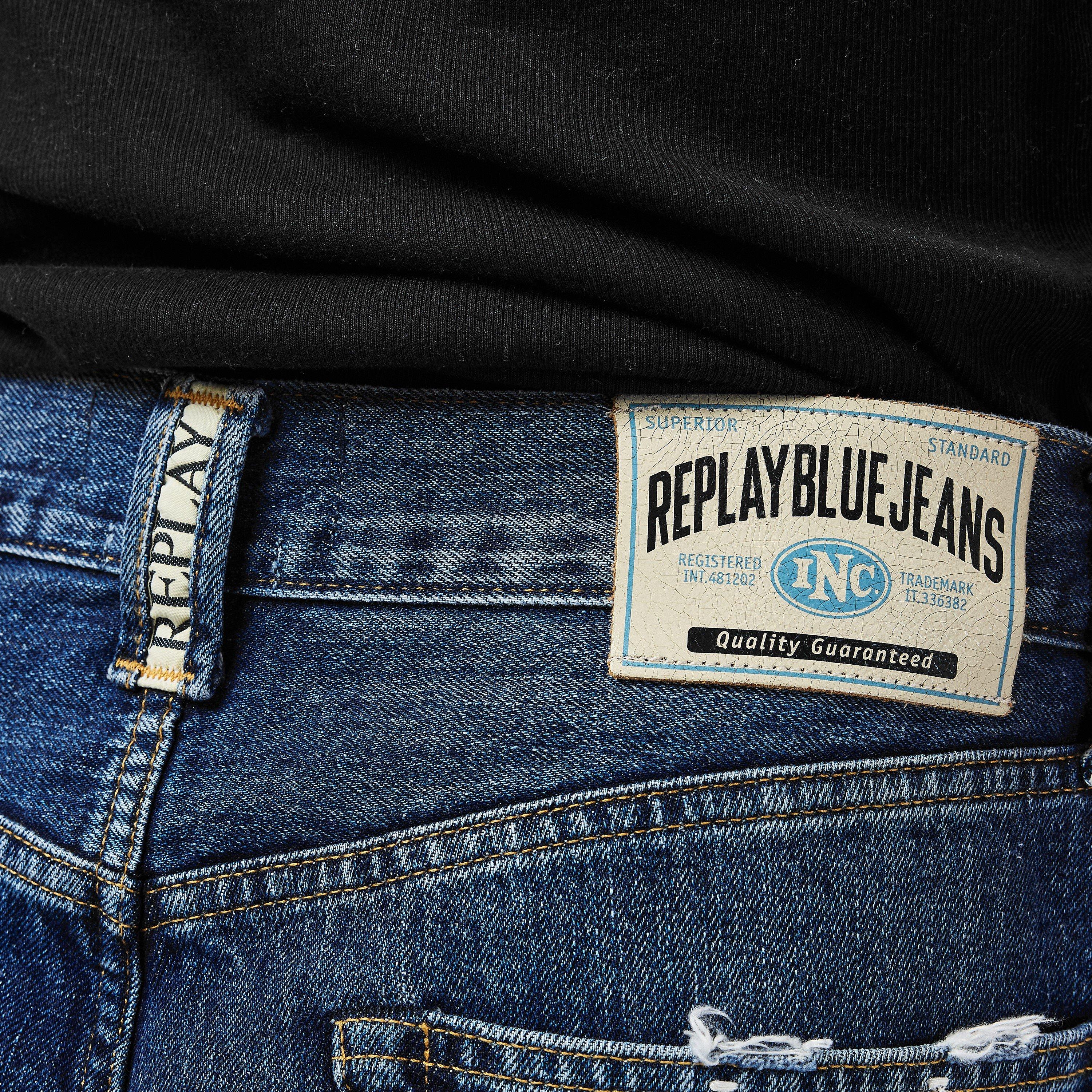 Replay | Men's 9Zero1 High Waisted Recycled Cotton Wide Leg Jeans ...