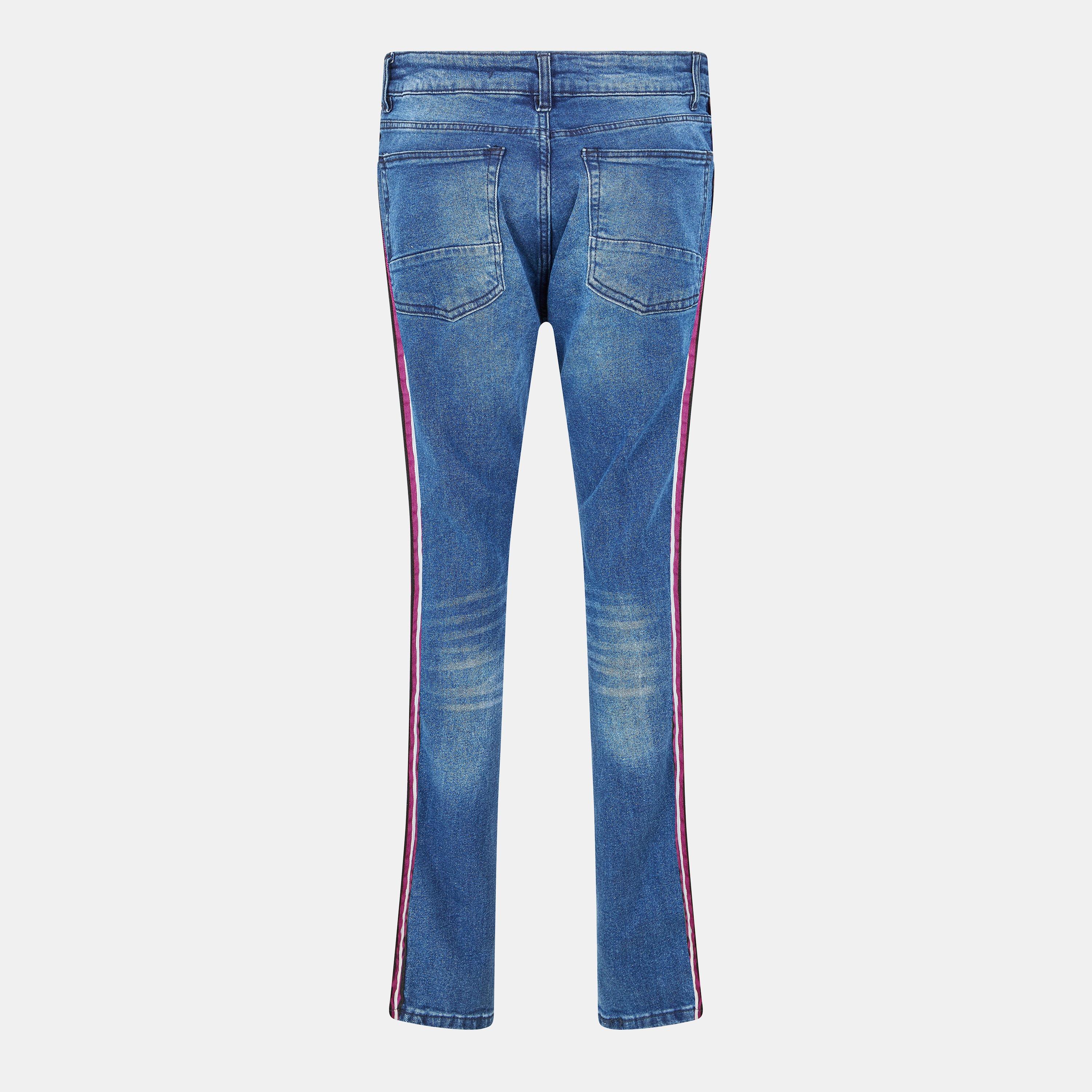 Brave Soul Mens Skinny Fit Jeans with Contrast Side Seam Tape Detail ...