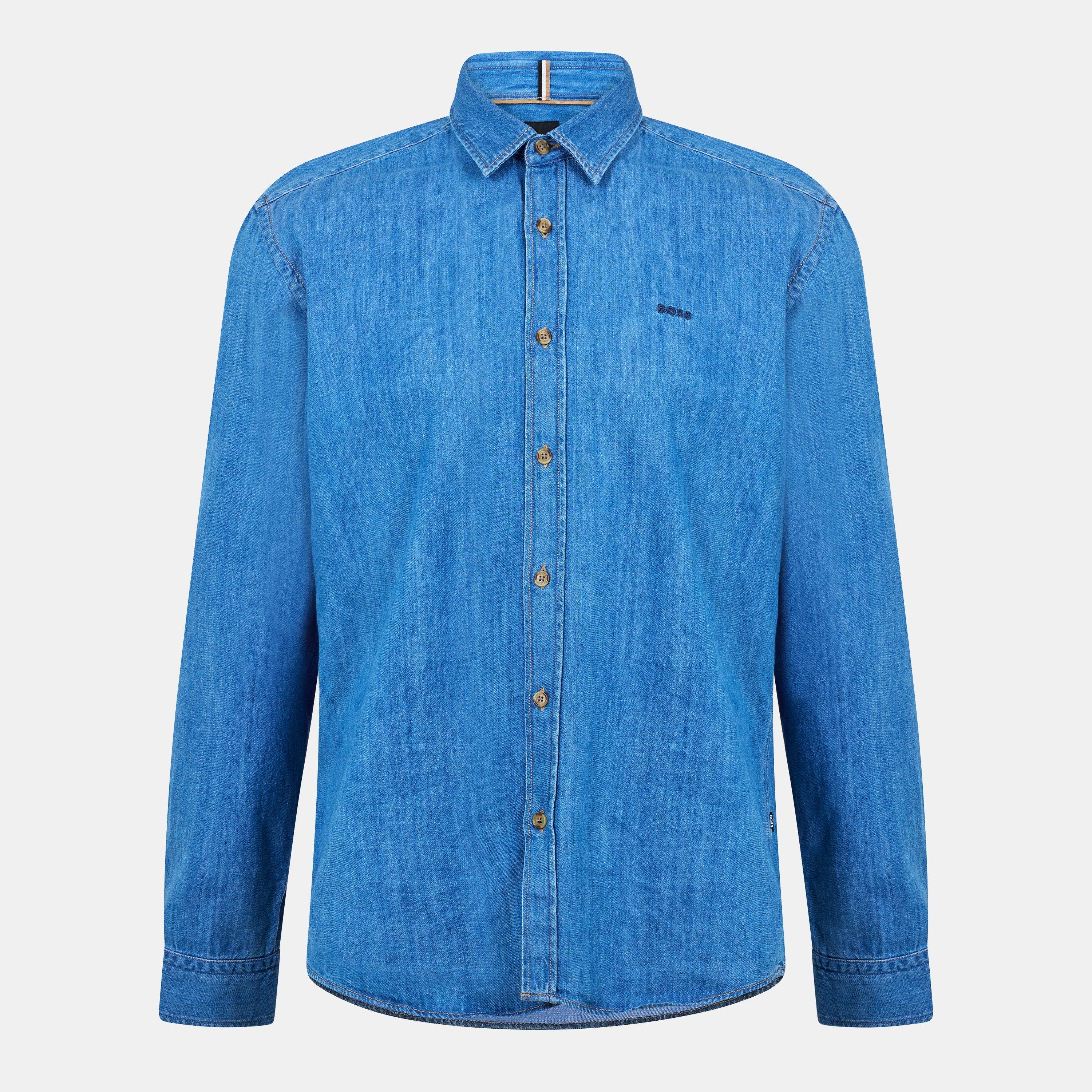 Boss Mens BOSS Long Sleeve Denim Shirt - Tailored Fit (Liam Kent) | FRASERS
