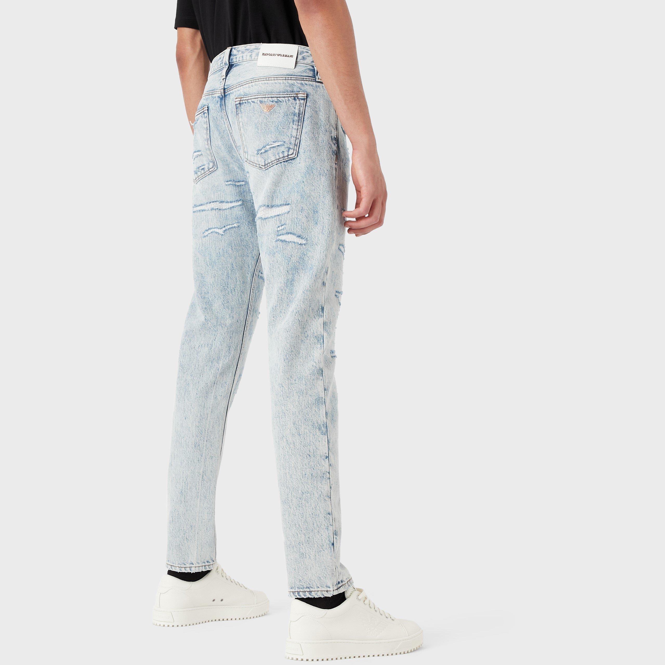 Emporio Armani Ripped Skinny Jeans Jeans Slim Sports Direct