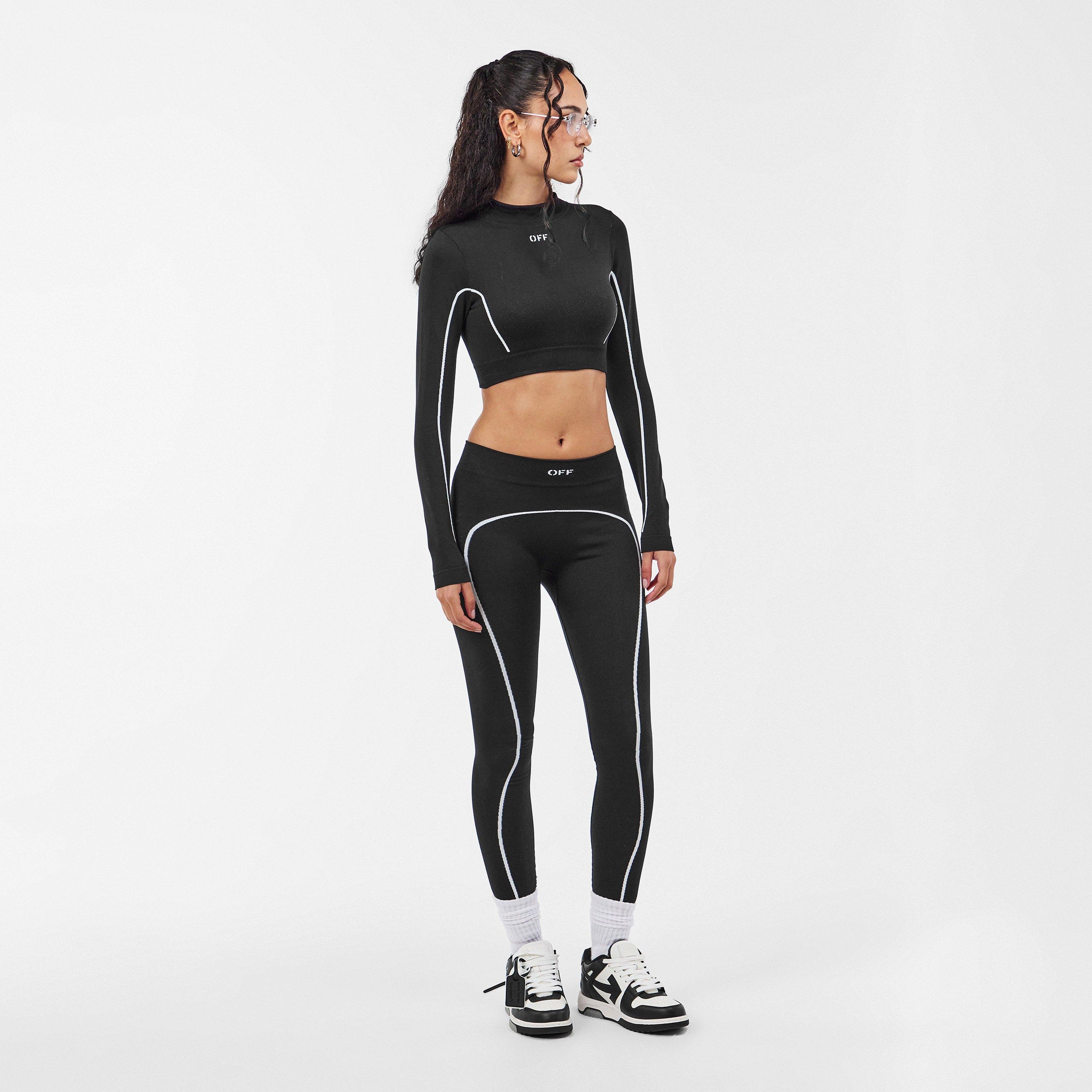 Off White Women's Seamless Long Sleeve Crop Top | Flannels