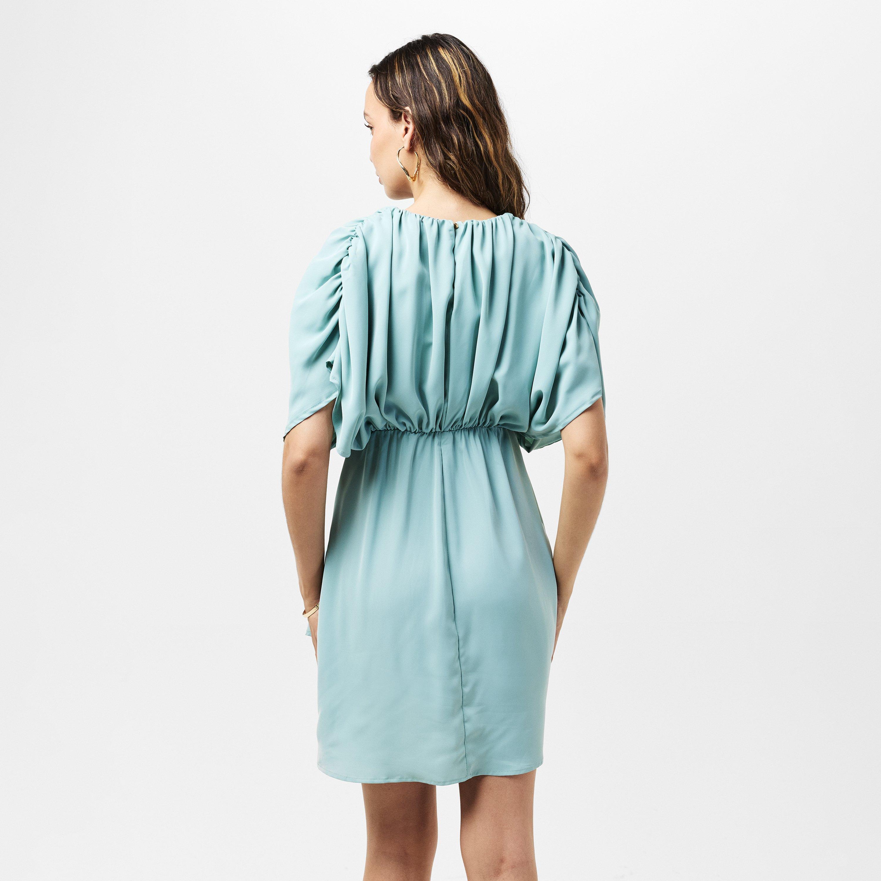 AX Paris | Duck Egg Batwing Gathered Top Mini Dress | Mini Dresses | USC