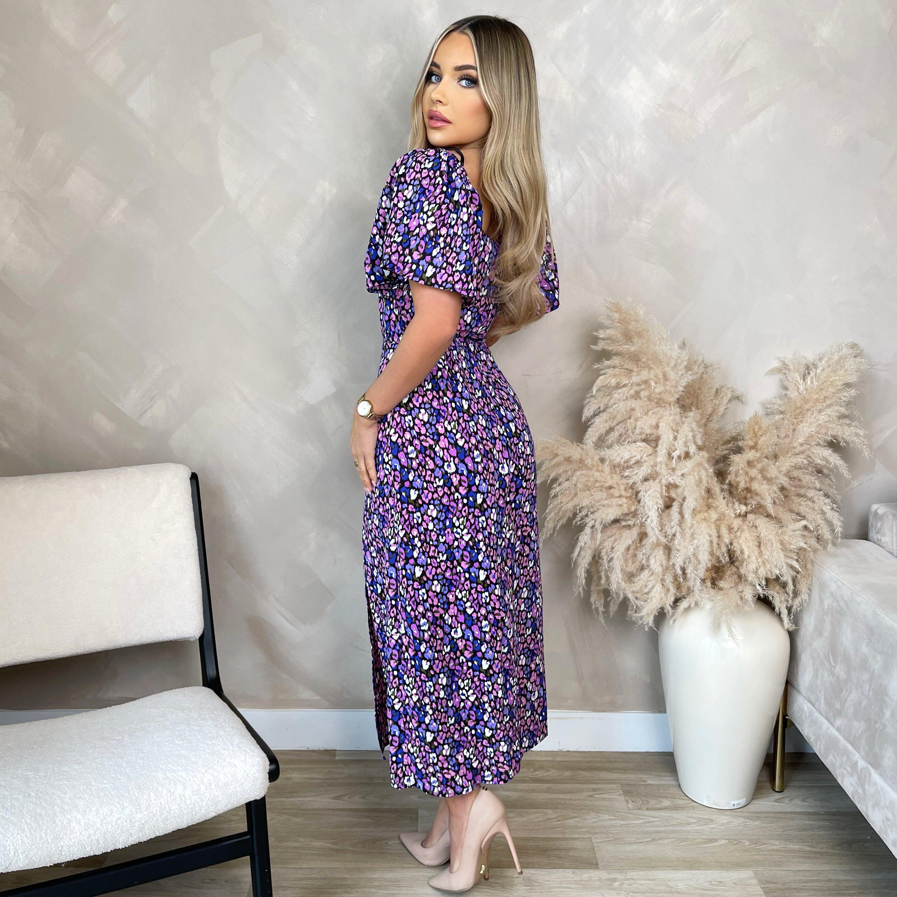 AX Paris | Animal Print Short Sleeve Tie Front Midi Dress | Milkmaid ...