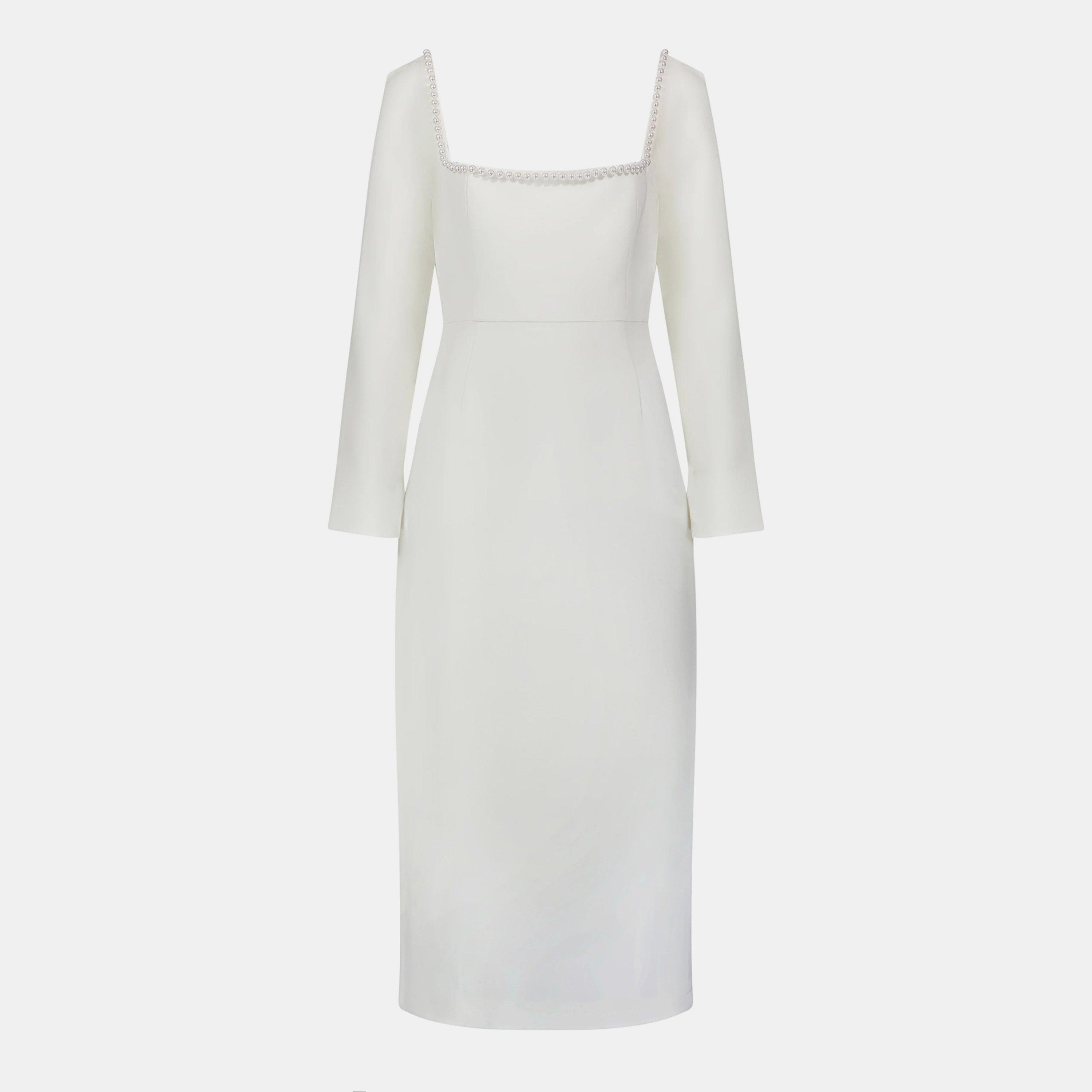 Odd Muse | Women's Ultimate Midi Pearl Long Sleeve Square Neck Maxi ...