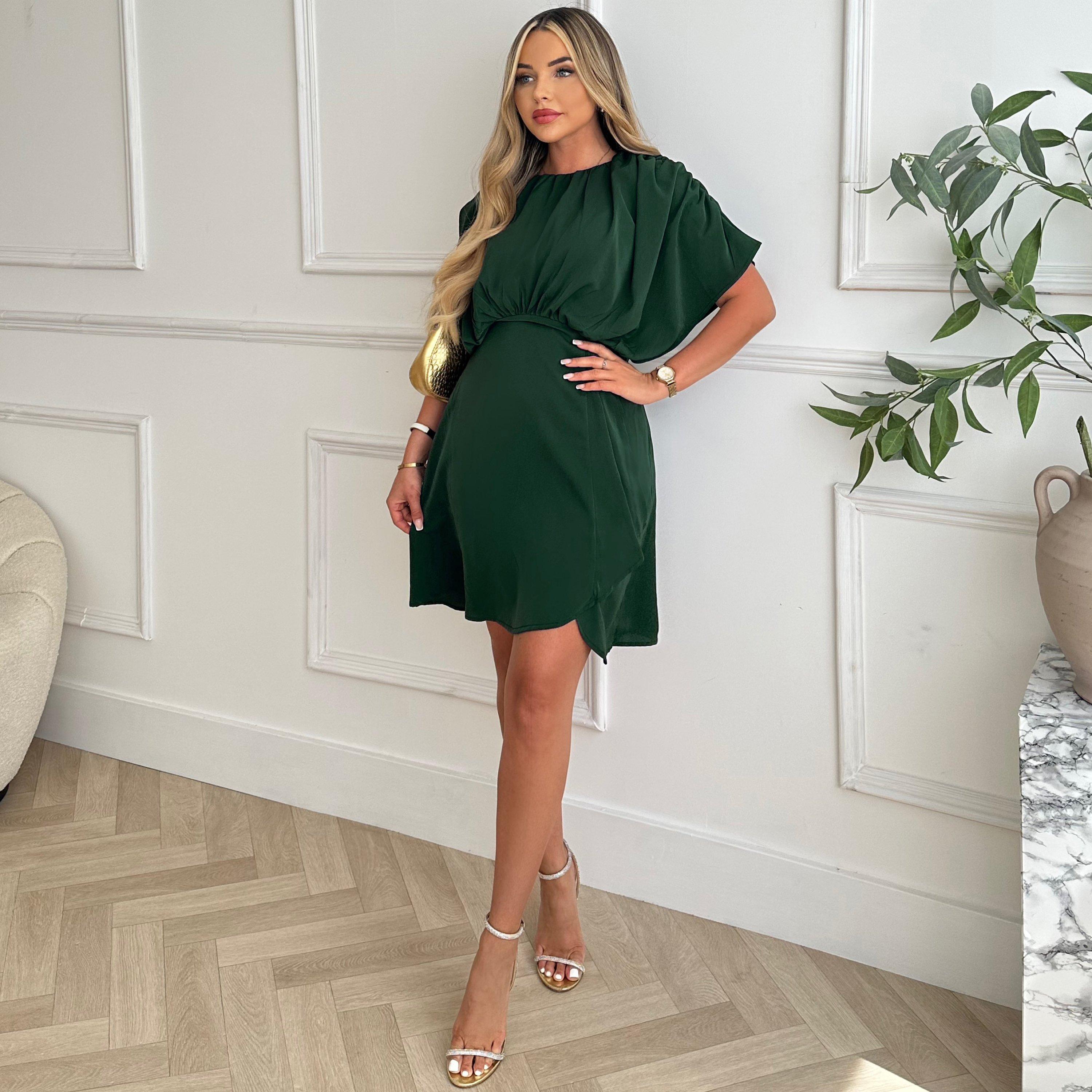 AX Paris | Batwing Gathered Top Mini Dress | Mini Dresses | USC