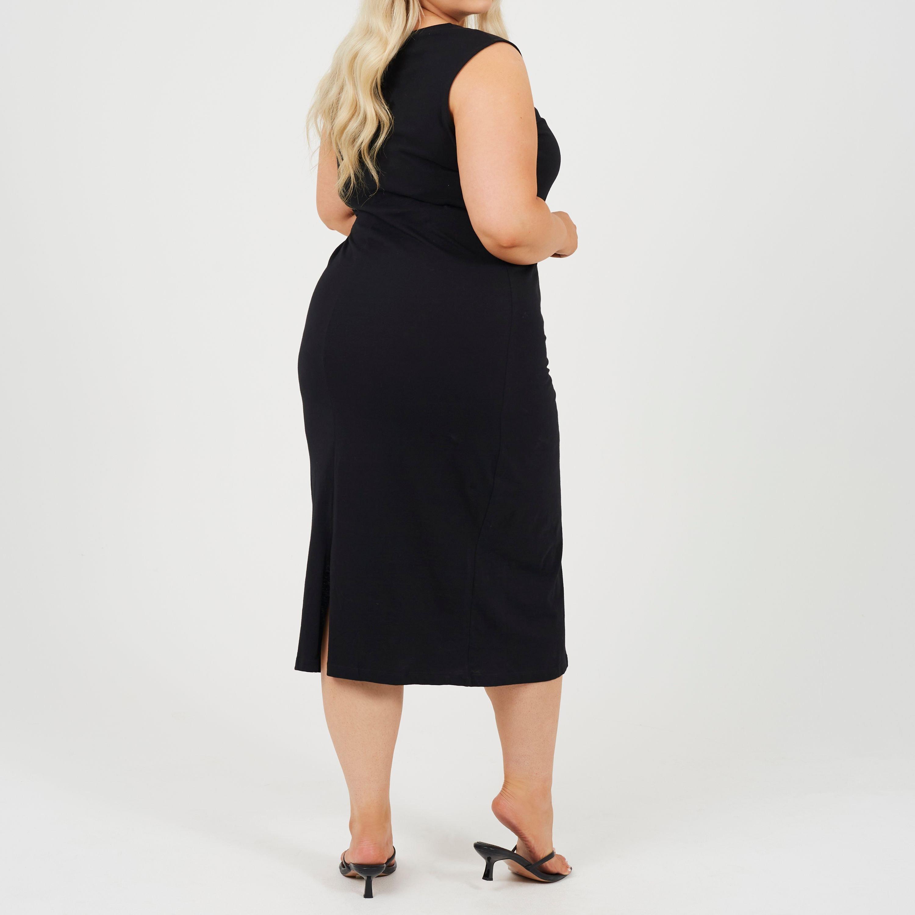 Brave Soul Plus Size Vest Midi Dress with Tie Detail | FRASERS