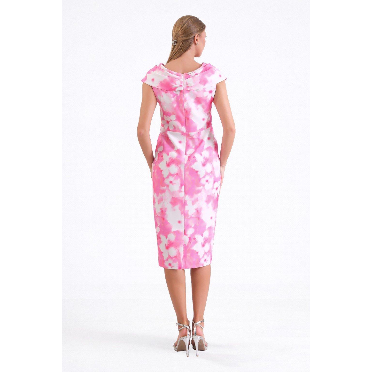 Ella Boo Ella Pink & White Floral Print Midi Dress | Sports Direct