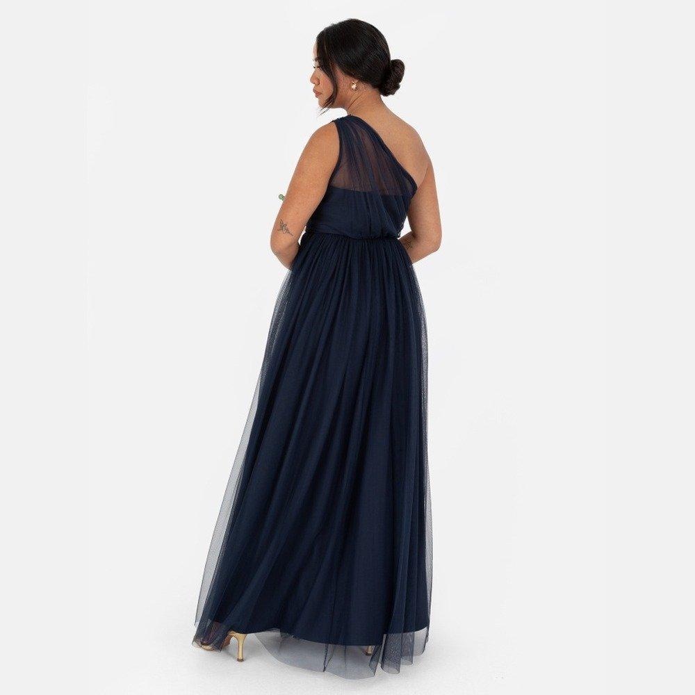 Maya Deluxe Maya Navy Bridesmaid Embellished One Shoulder Maxi Dress ...